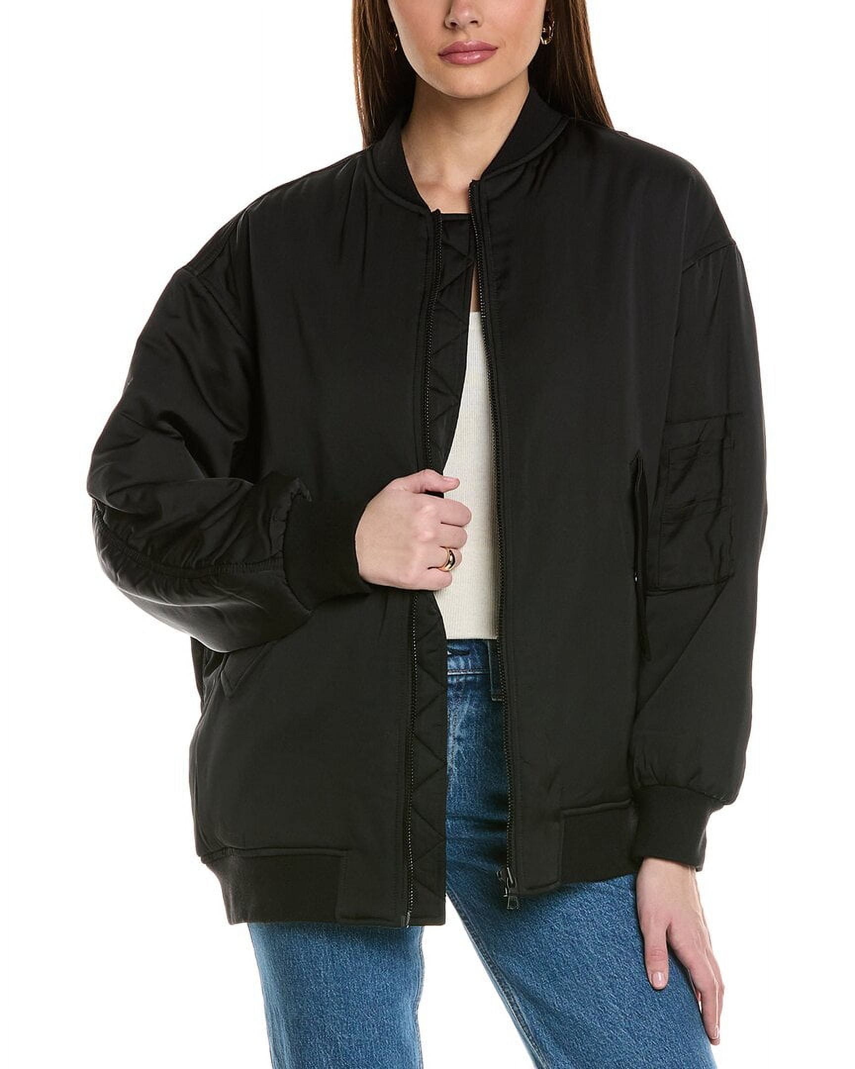 Kenneth Cole womens Boyfriend Bomber Jacket, l, Black - Walmart.com