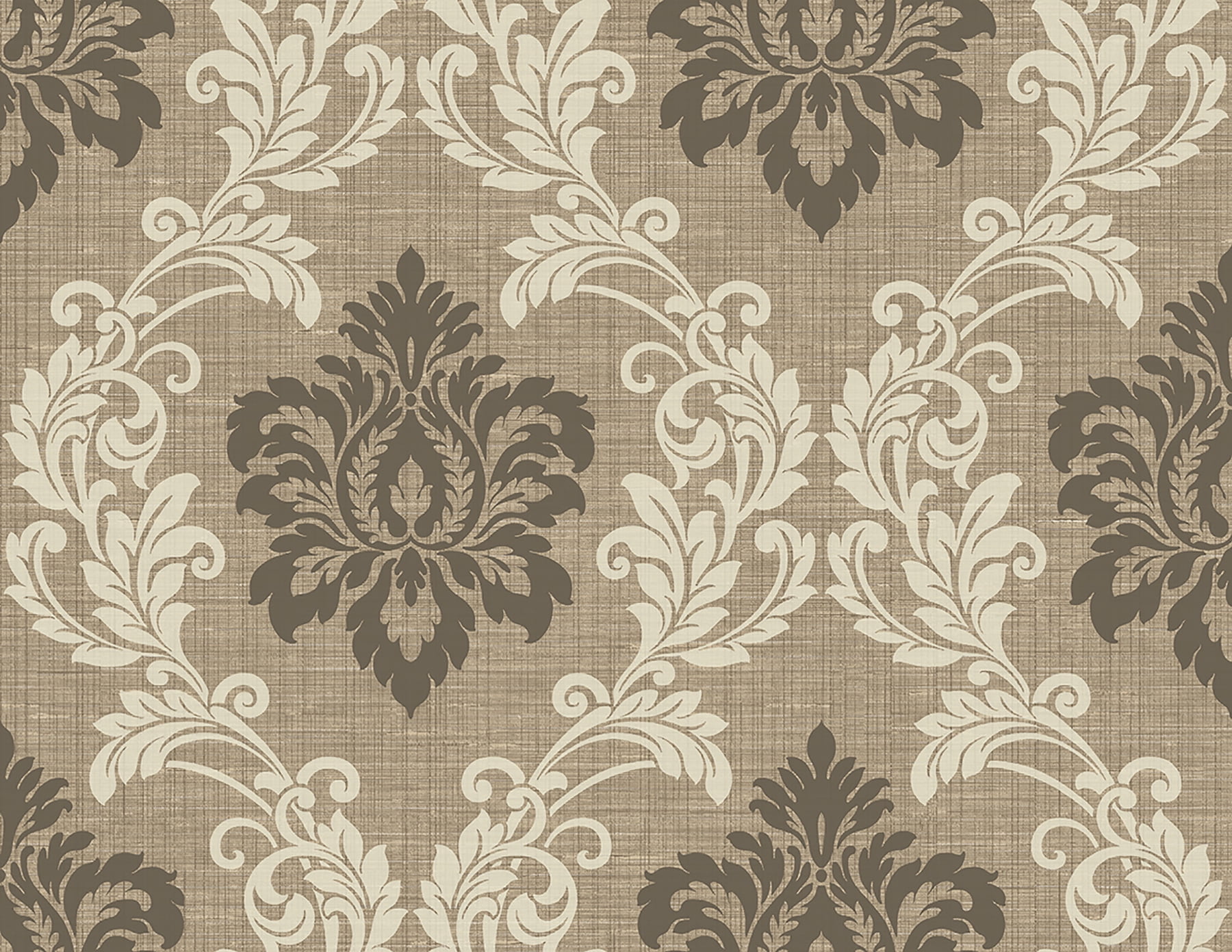 Kenneth James Adela Light Brown Twill Damask Wallpaper - Walmart.com