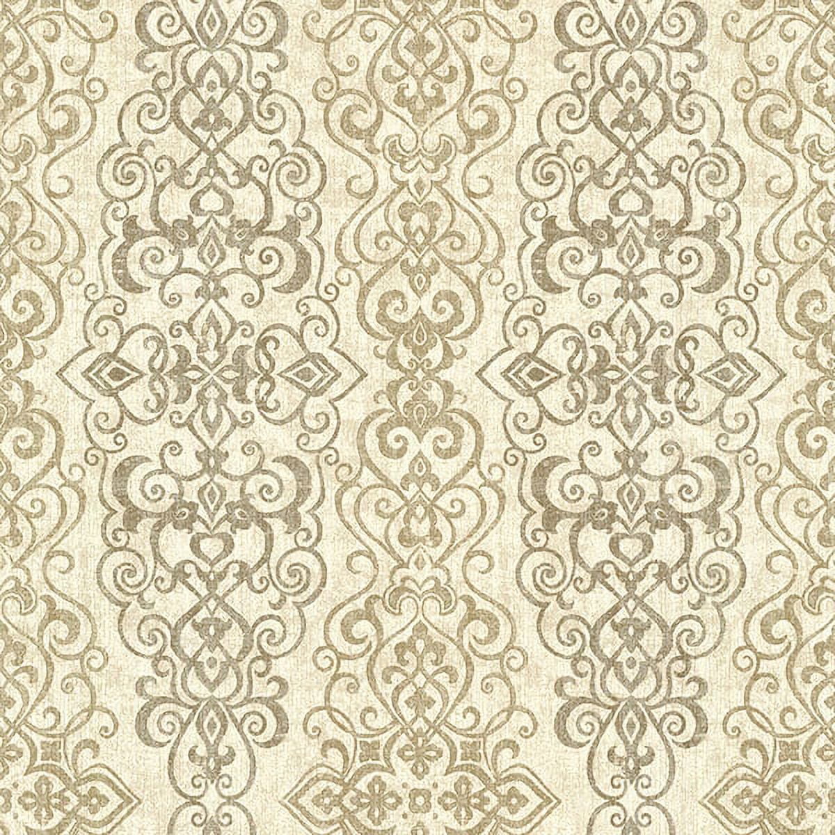 Kenneth James Mexuar Taupe Filigree Stripe Wallpaper - Walmart.com