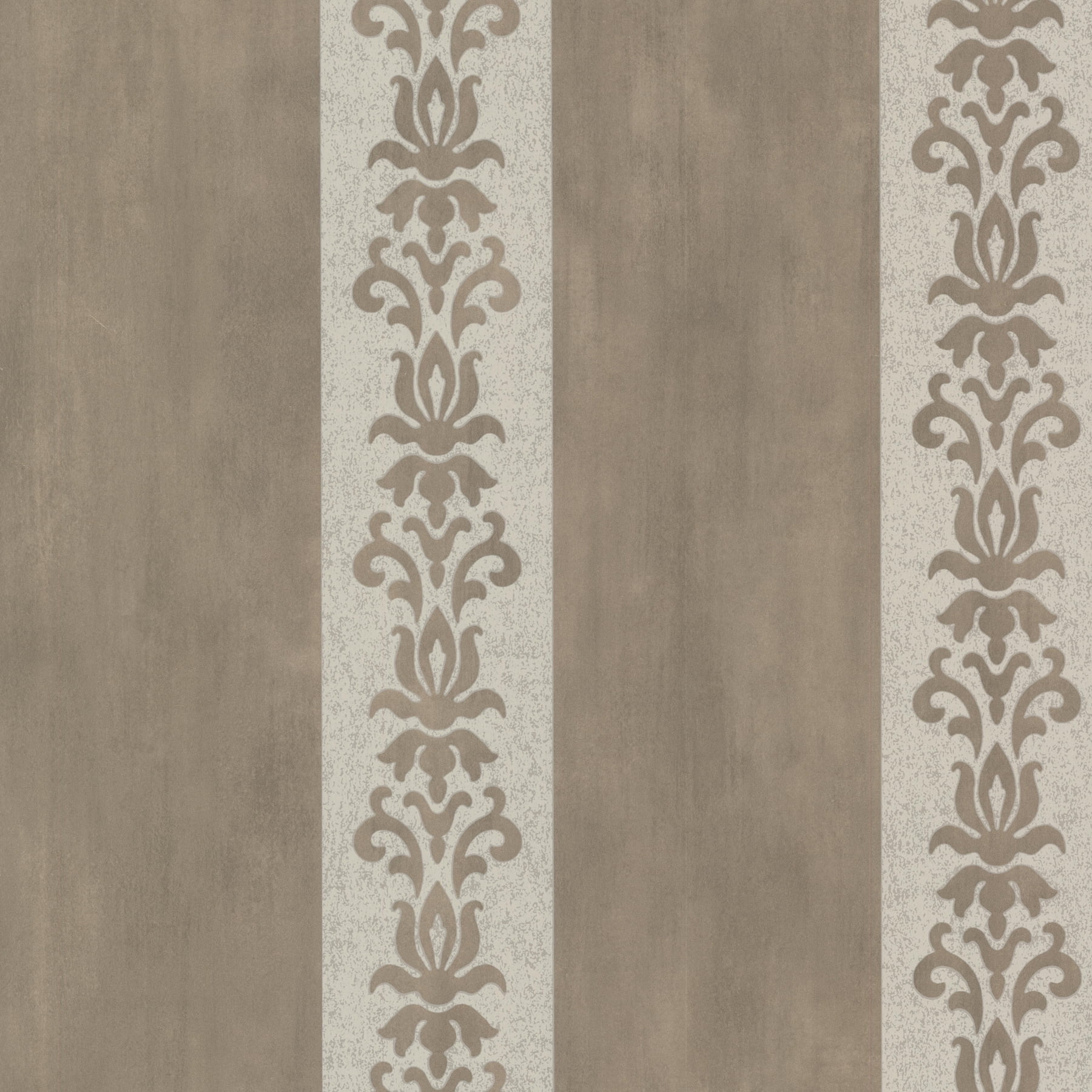 Kenneth James Parisi Pewter Embellished Damask Stripe Wallpaper ...