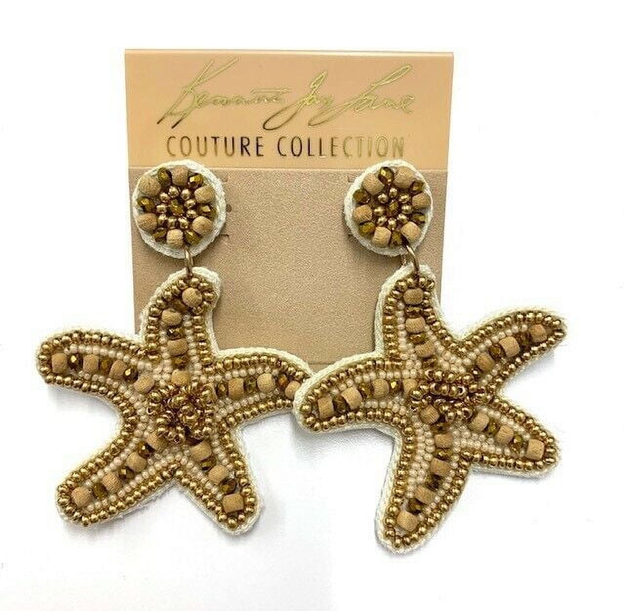 Kenneth Jay Lane Starfish Bead Drop Pierced Earrings - Walmart.com