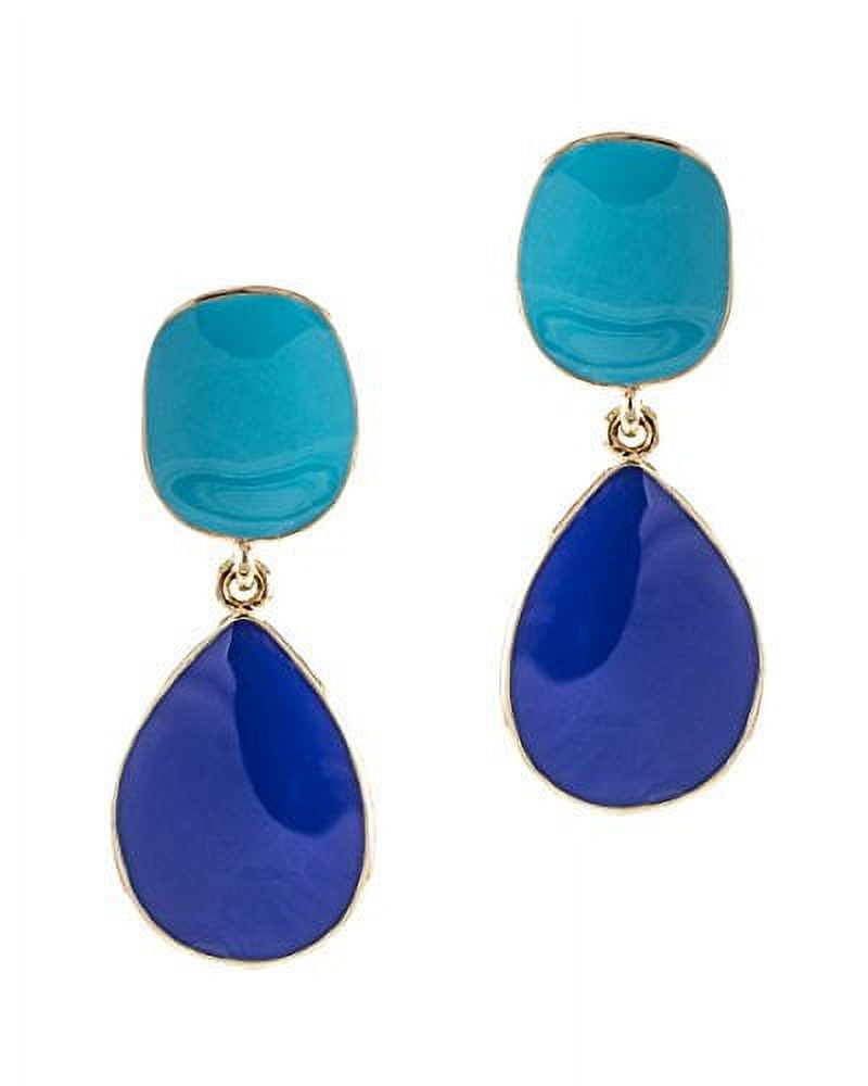 Kenneth Jay Lane Turquoise Lapis Enamel Drop Pierced Earrings - Walmart.com