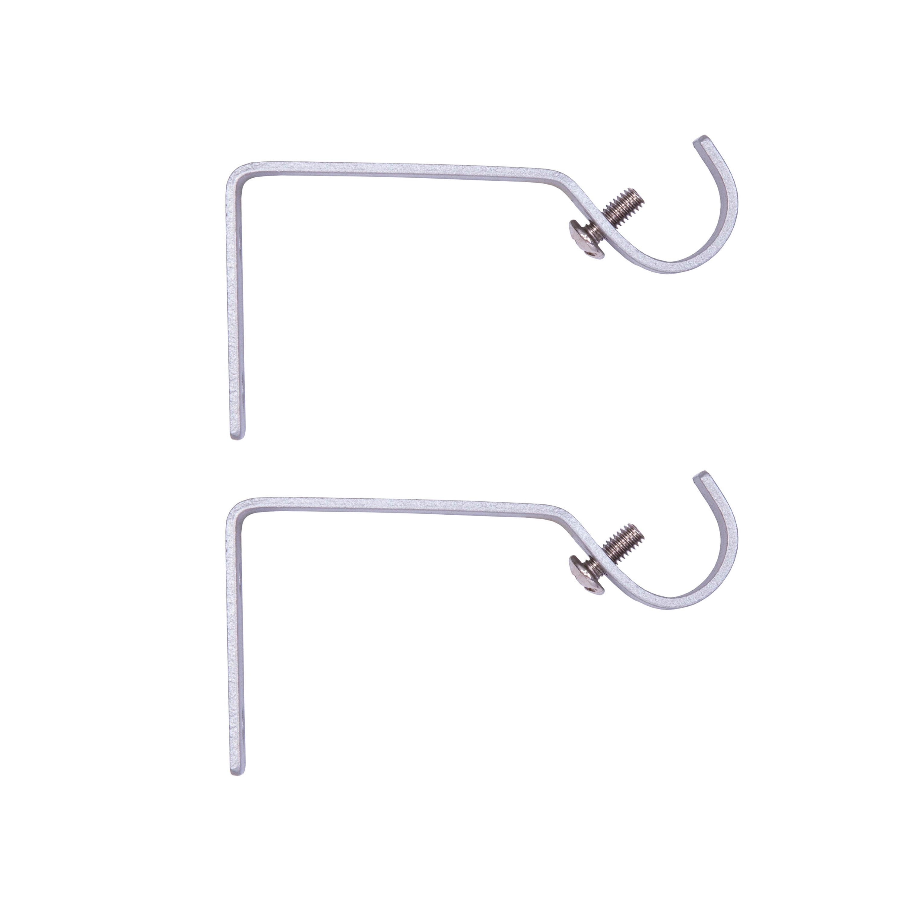 Kenney 5/8" Diameter Curtain Rod Mounting Brackets, Set of 2, Satin ...
