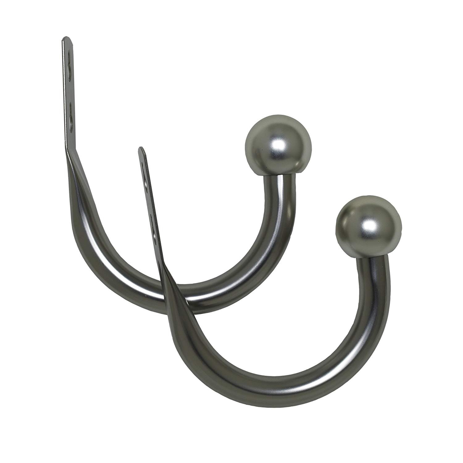 Kenney 58723012 Classic Drapery Holdback, Satin Nickel, 2-Pack ...