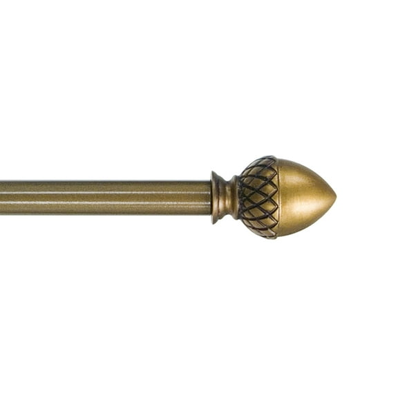 28-48" Petite Café Adjustable Curtain Rod, 1/2" Dia., Antique Brass ...