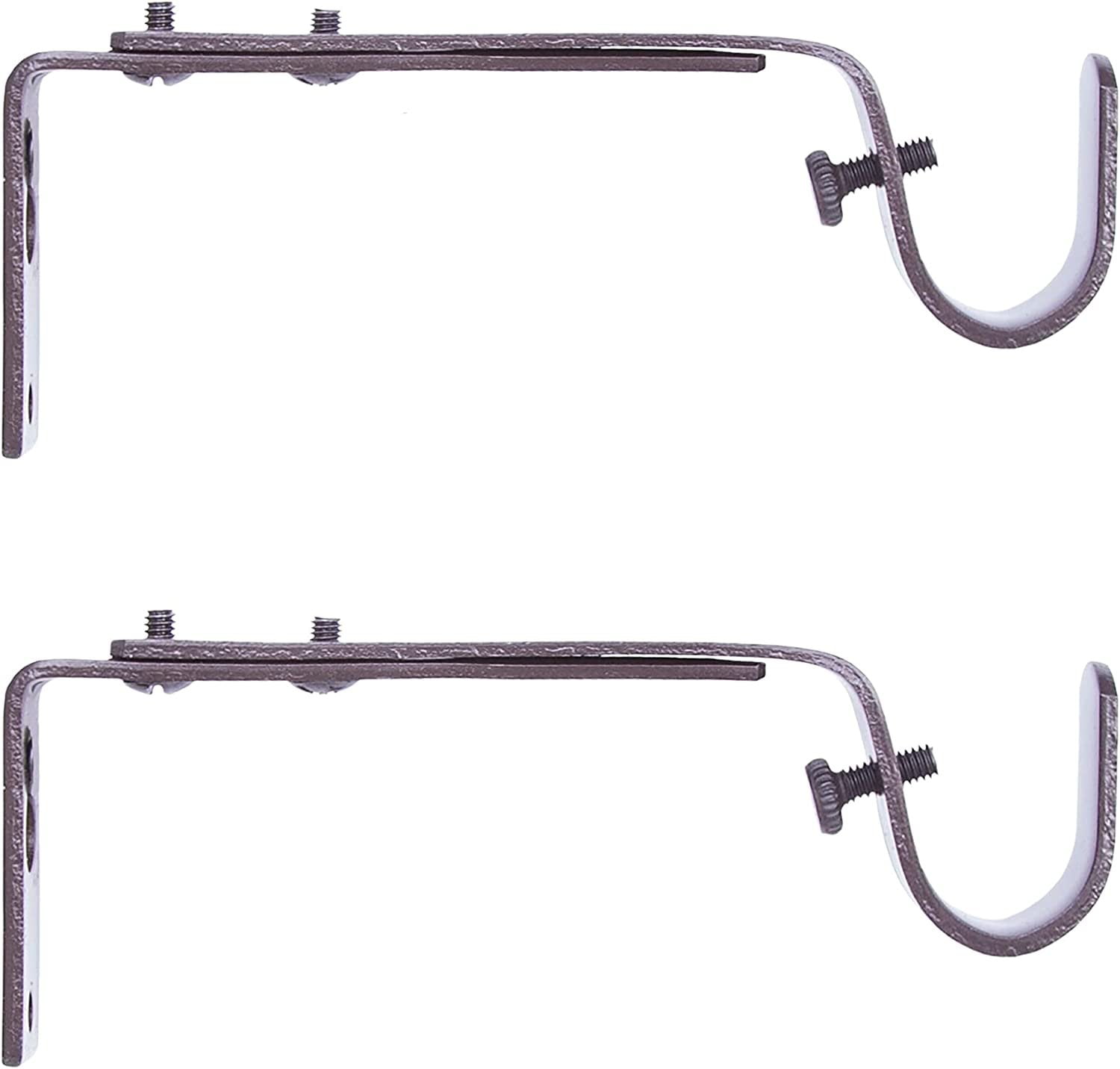 Kenney Adjustable Curtain Rod Brackets, Mocha 2-Pack - Walmart.com