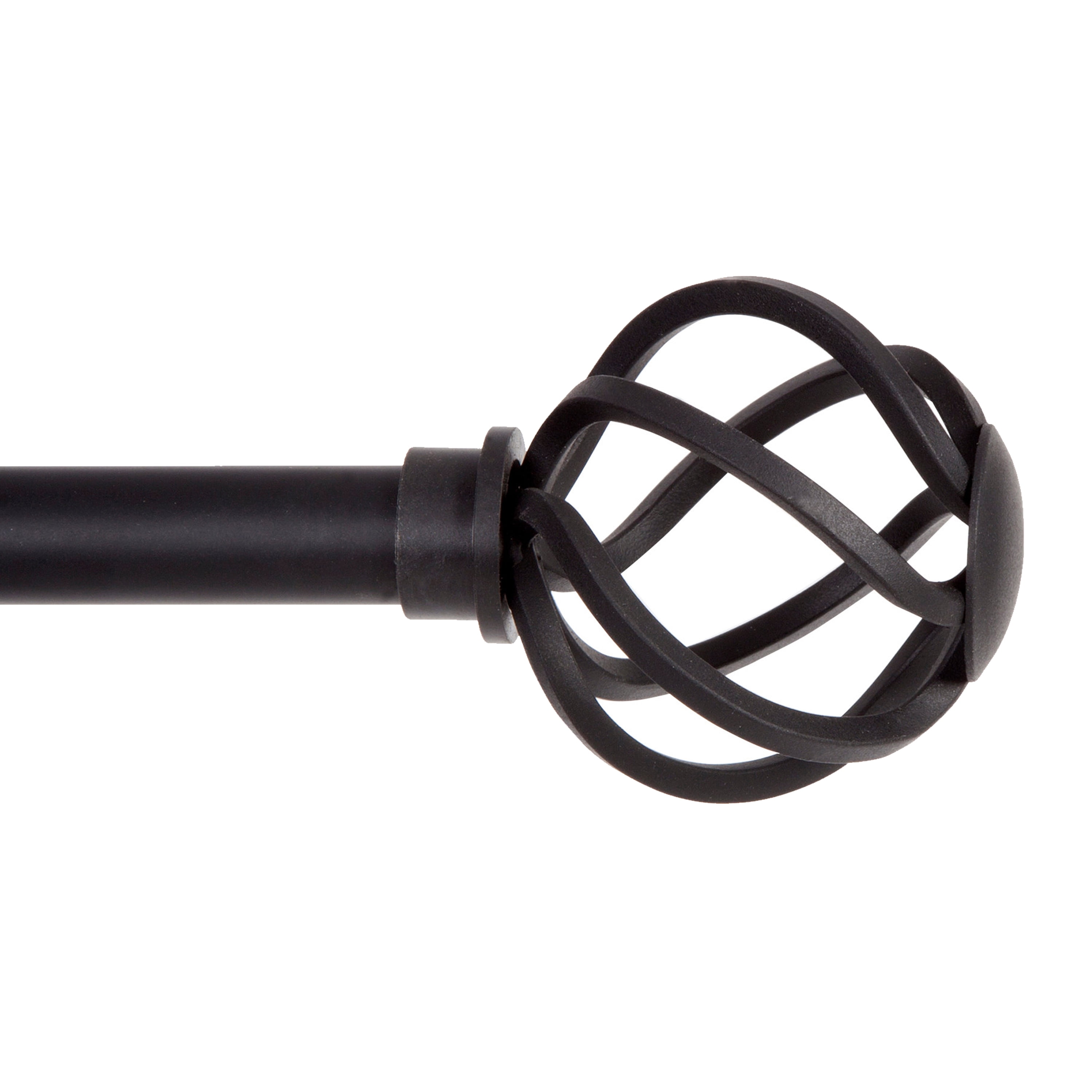 Kenney Cage 90-130" Steel Adjustable Curtain Rod, 5/8" Dia., Black ...