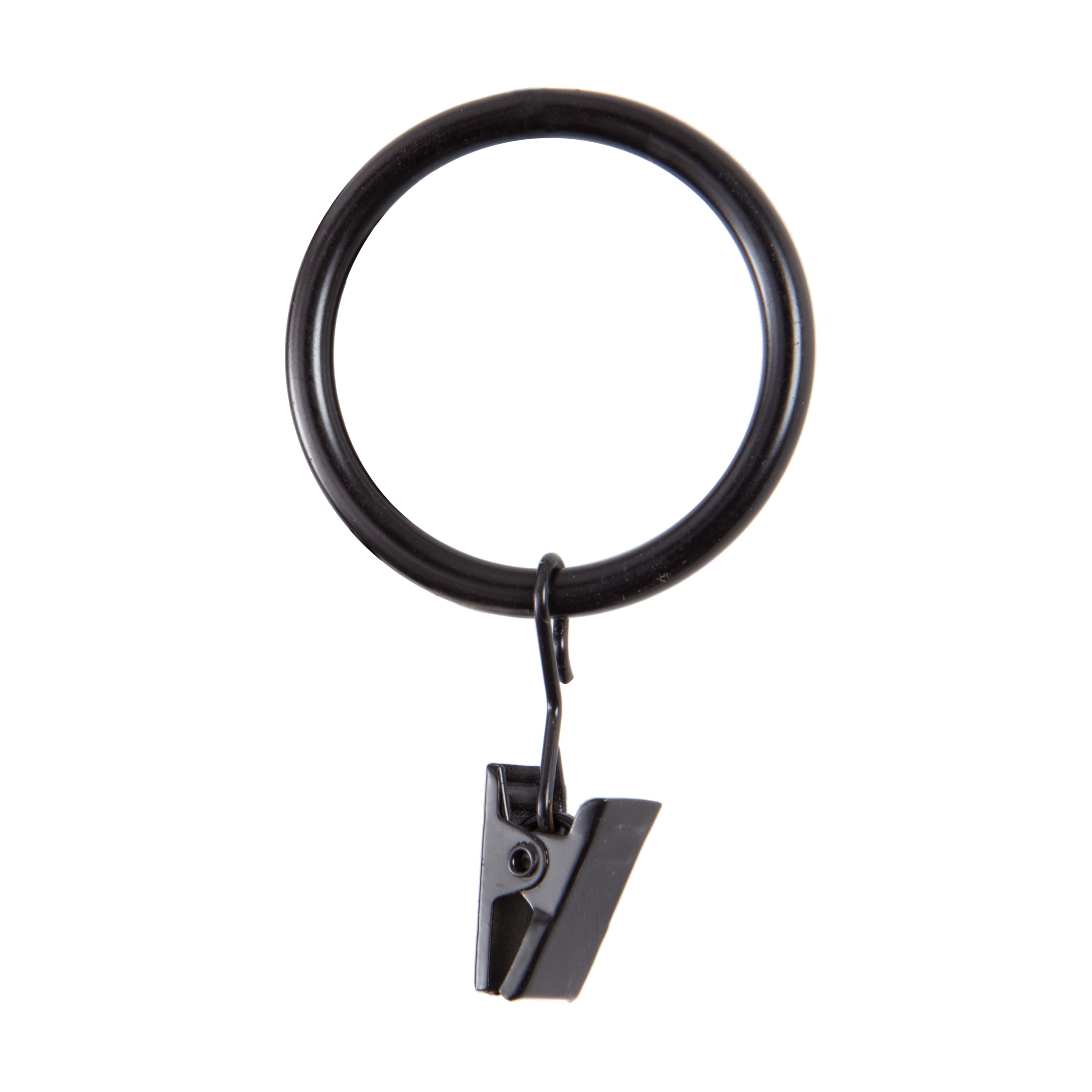 Kenney Clip Rings for 1" to 1-1/4" Diameter Curtain Rods, Black, Set of ...
