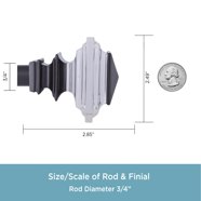 Kenney Bryce Decorative Steel Bay Window Double Curtain Rod, 78-144 ...