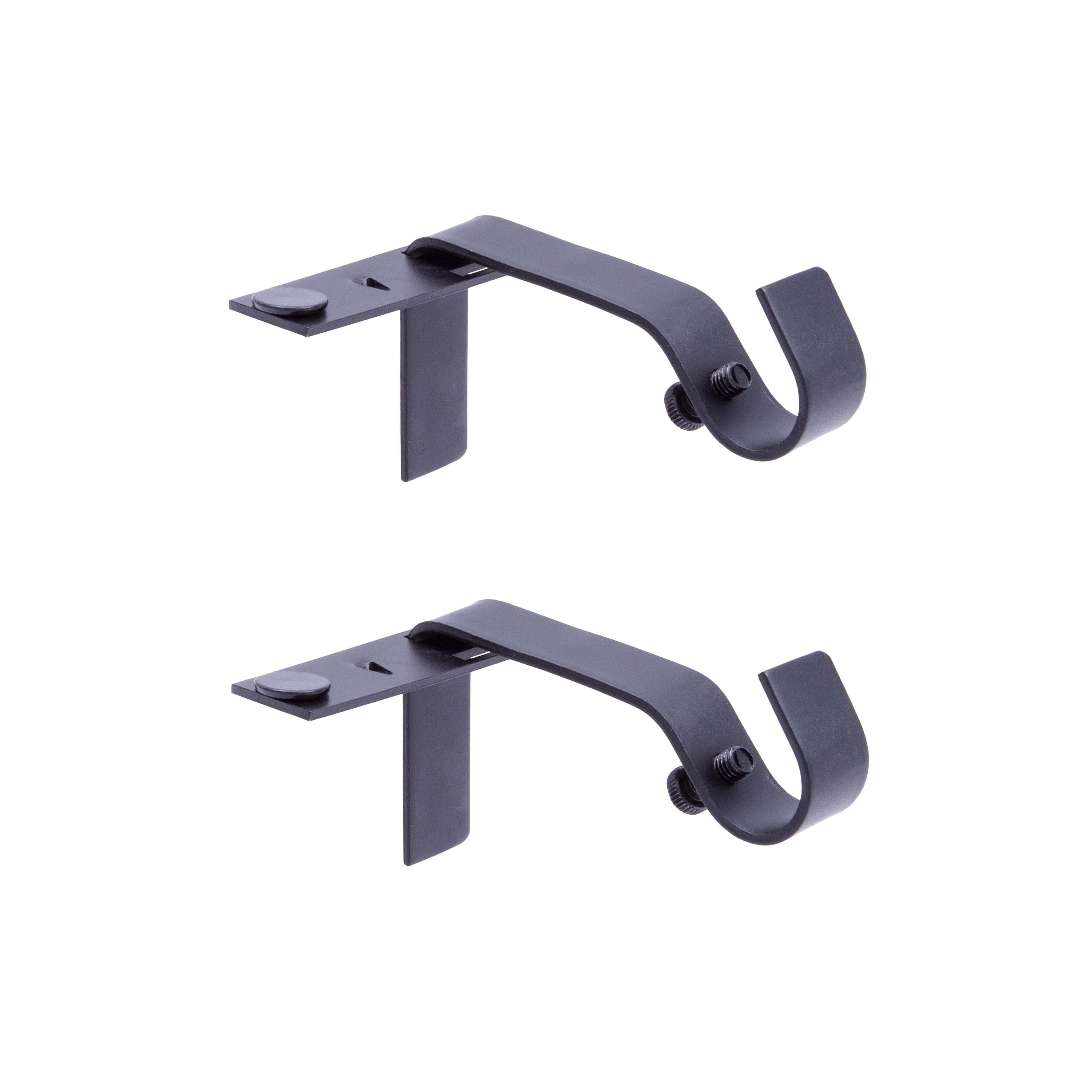 Kenney Fast Fit 5/8" No Measure Curtain Rod Brackets, Set of 2, Matte ...