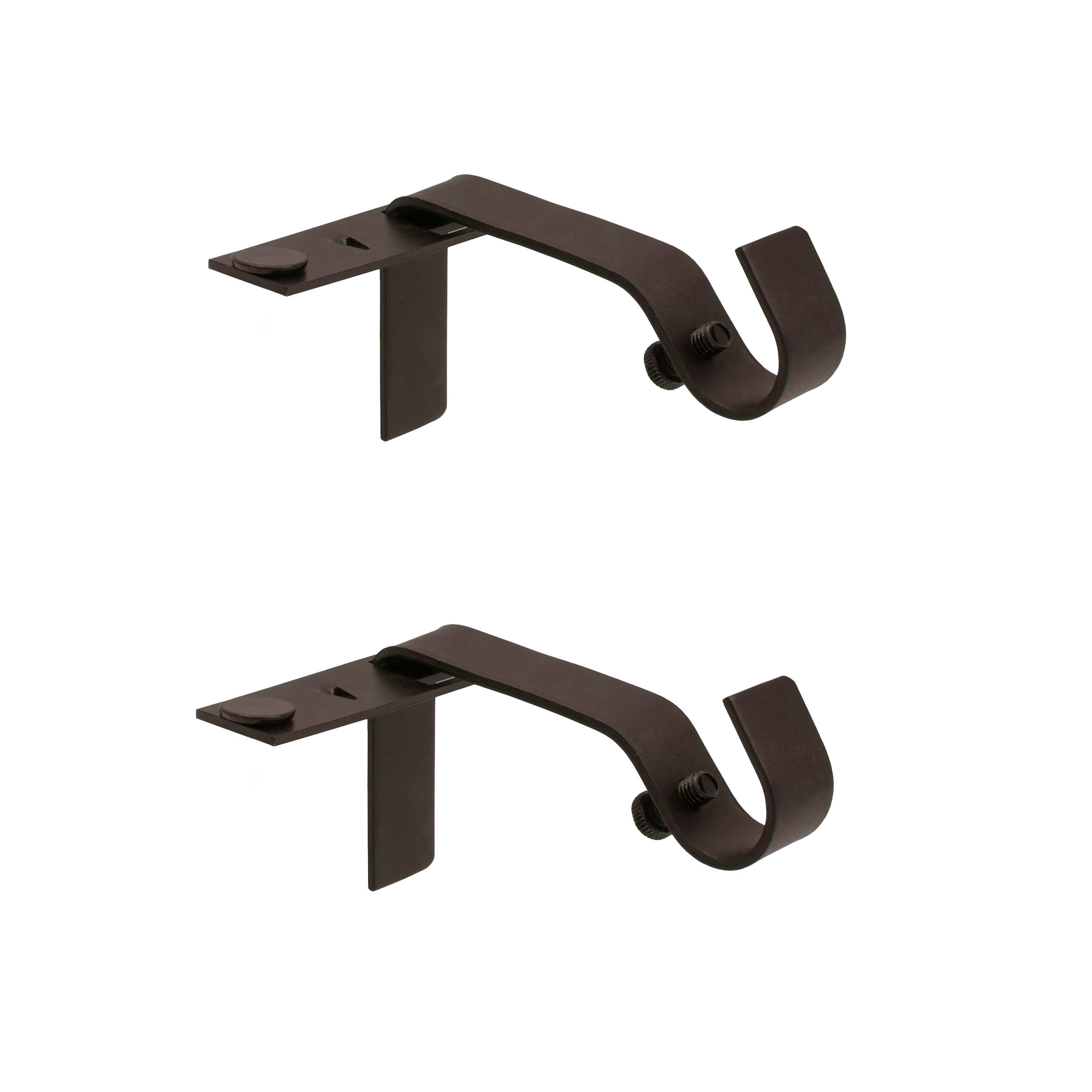 Kenney Fast Fit 5/8" No Measure Curtain Rod Brackets, Set of 2, Oil ...