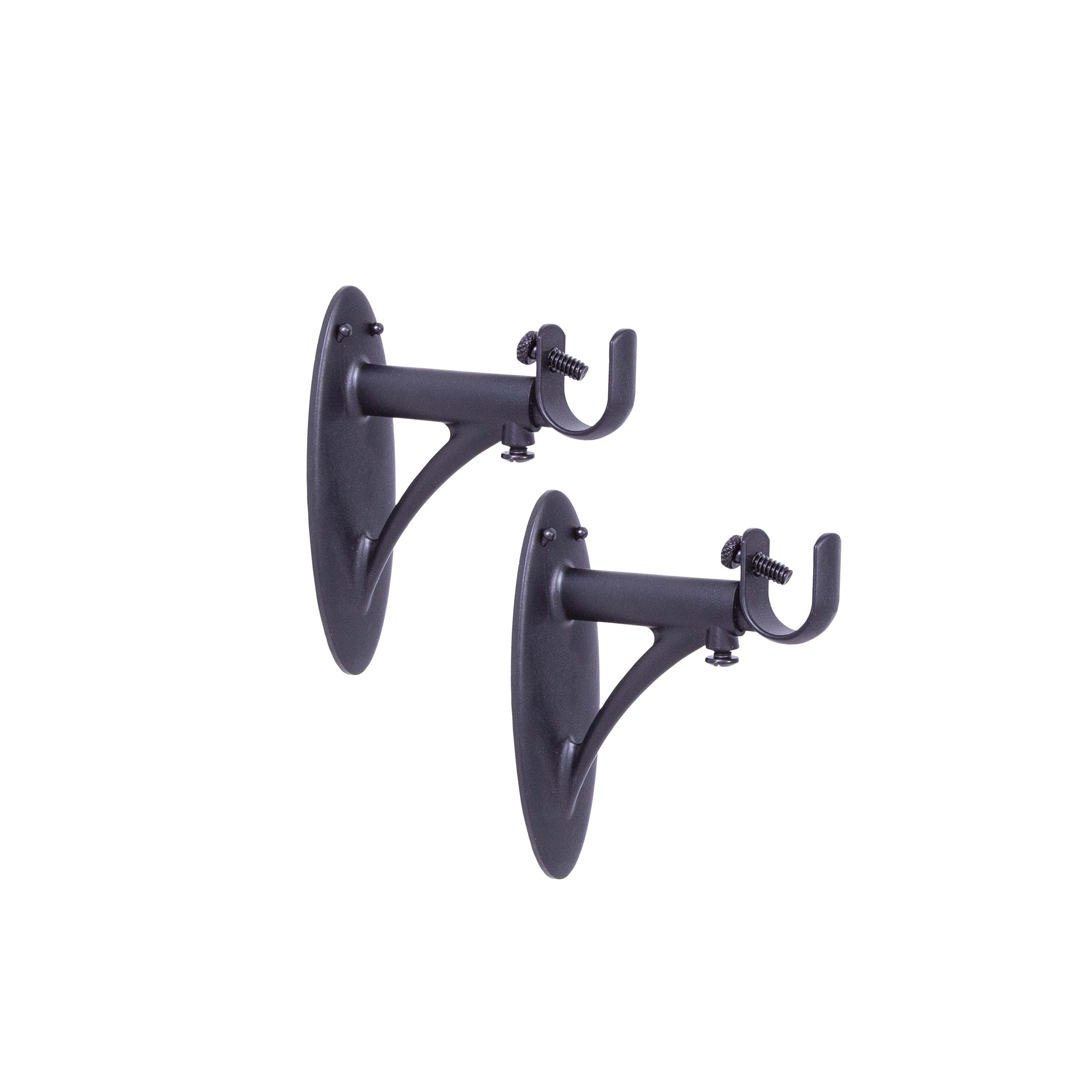 Kenney Fast Fit 5/8 Adjustable Curtain Rod Brackets - Black - Walmart.com