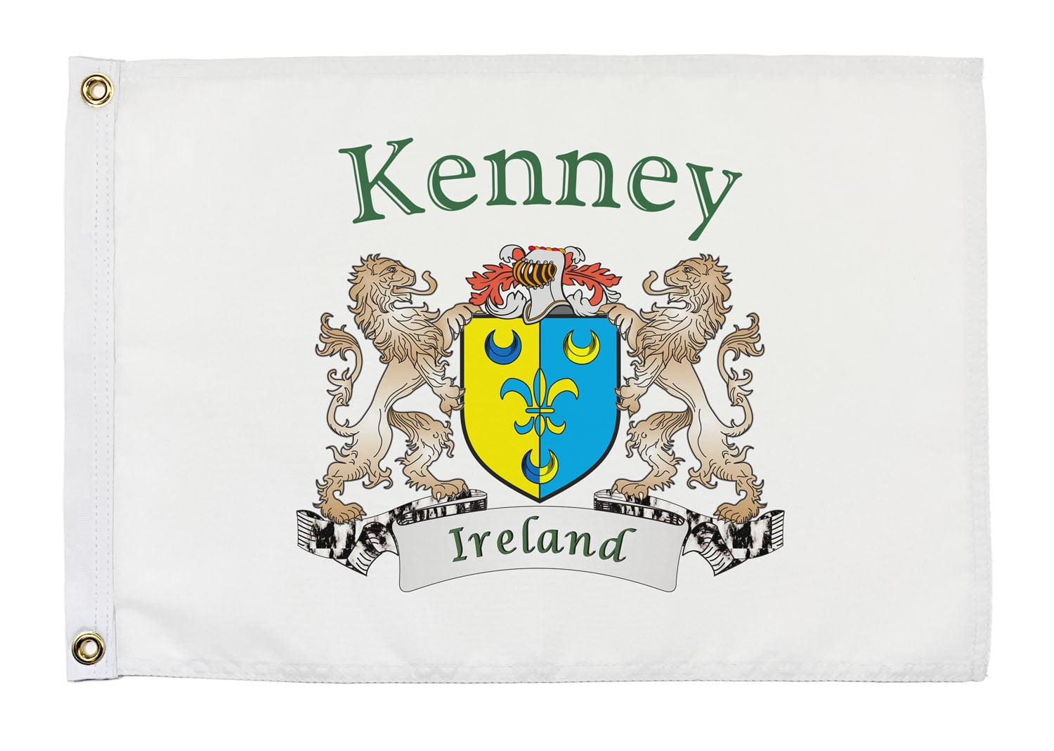 Kenney Irish Coat of Arms Small White Flag - 16"x10.5" inches - Walmart.com