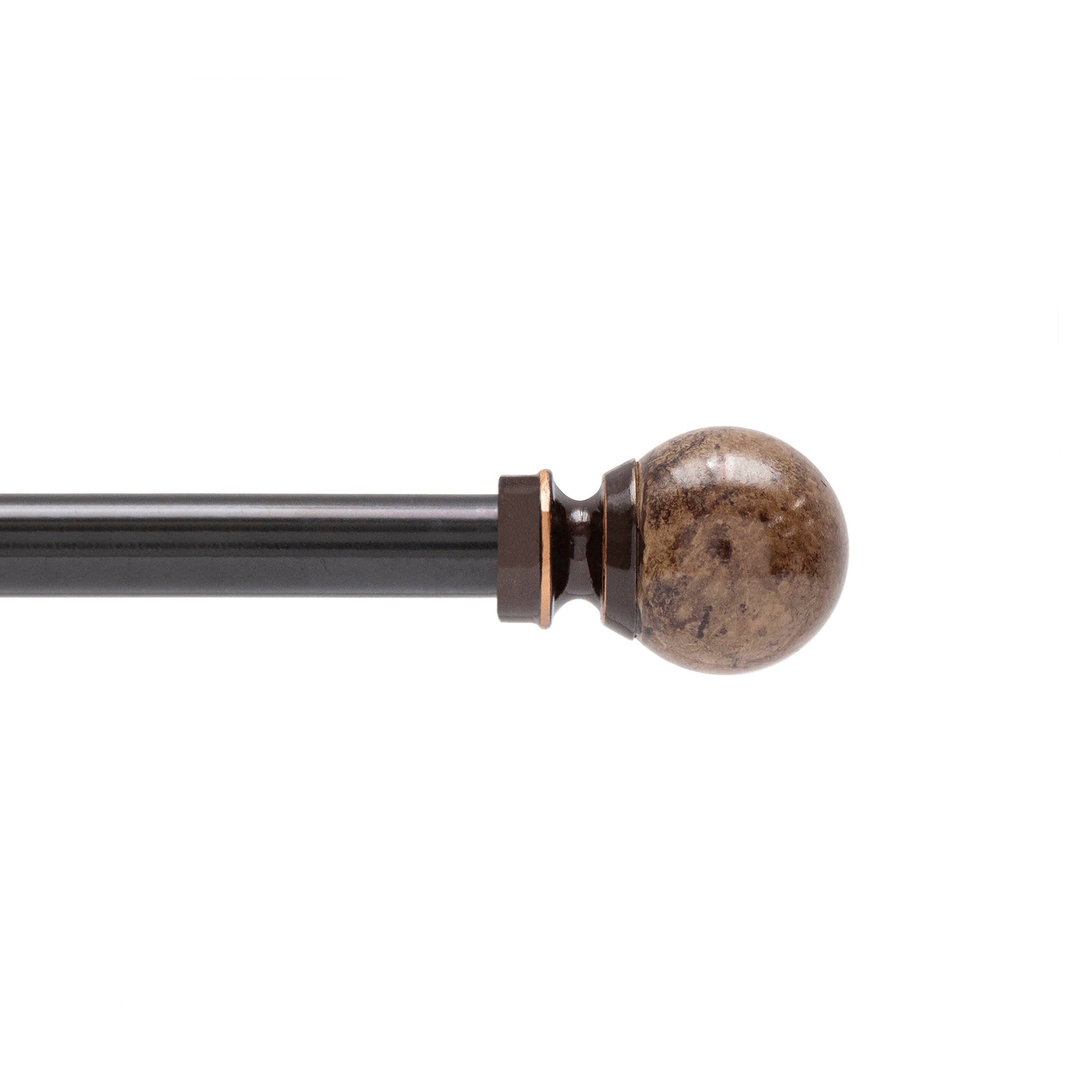Kenney Jillian 48-86 Inch Petite Café Curtain Rod with Decorative ...