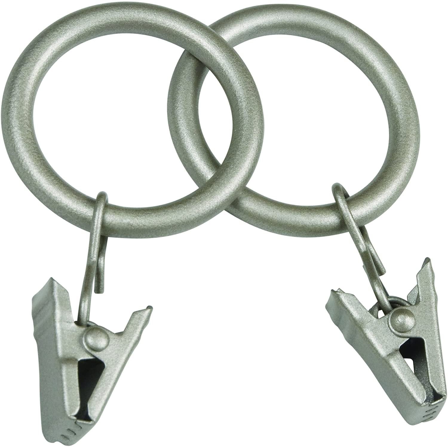 Kenney Real Home Window Curtain Clip Rings, Set of 14, Pewter - Walmart.com