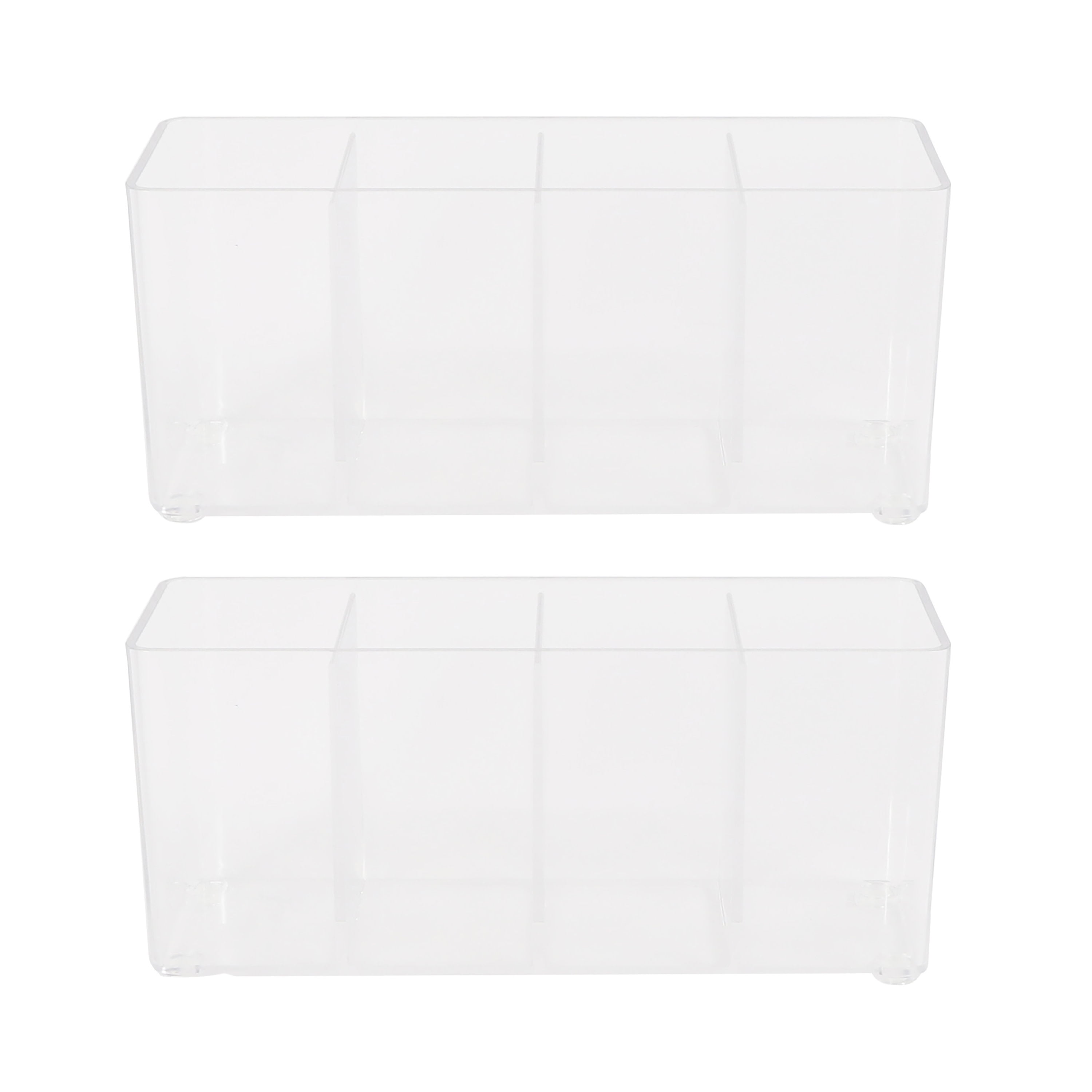 Kenney Storage Made Simple Drawer Organizer Bin, 4 Compartments, 2 Pack ...