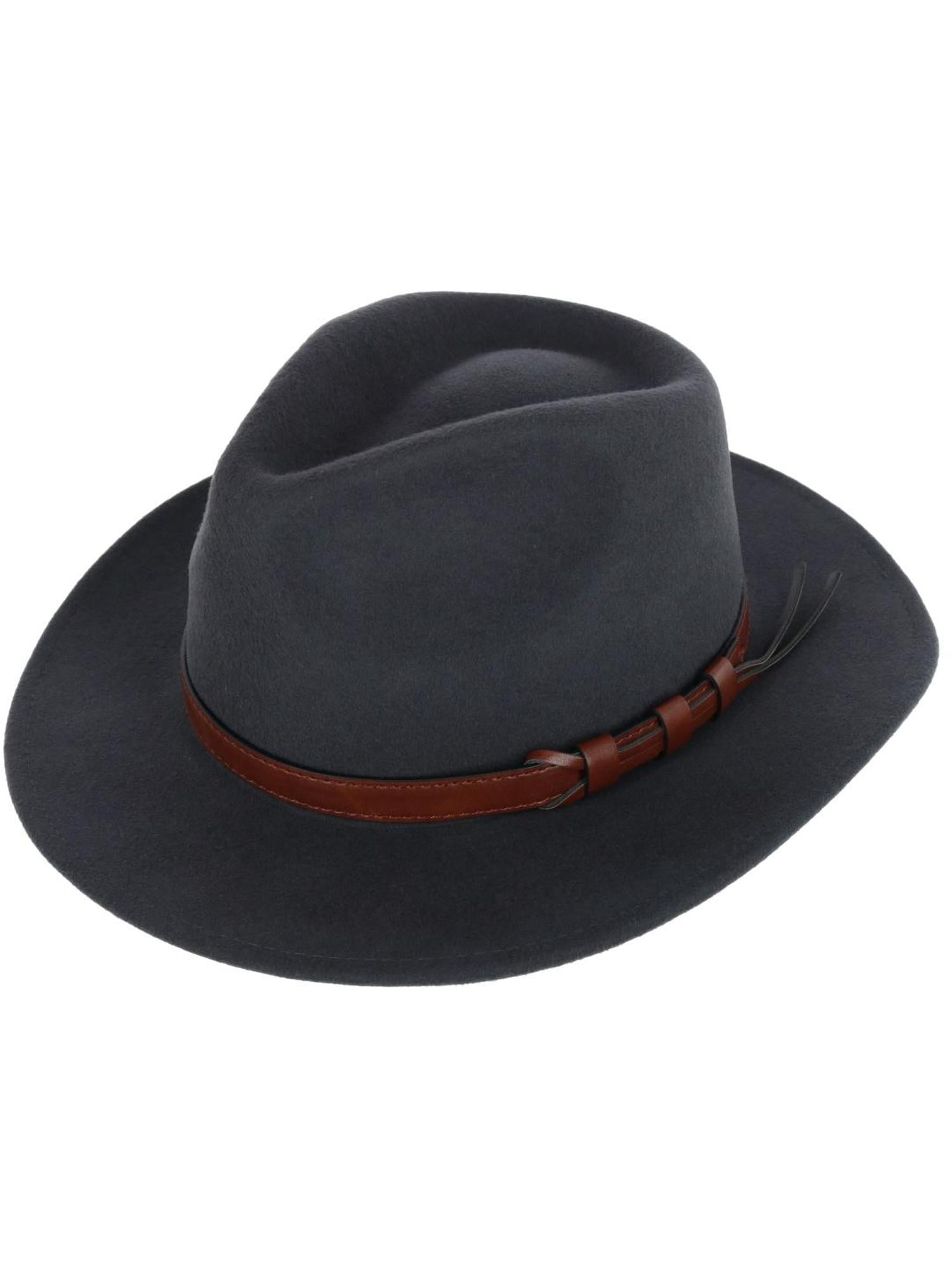 Kenny K Unisex Australian Wool Fedora with Leather Hatband - Walmart.com