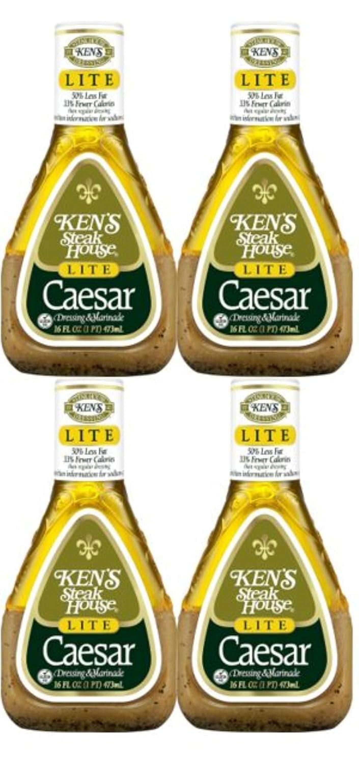 Kens Lite Caesar Salad Dressing, 16 Fluid Ounces, Pack of 4 - Walmart.com