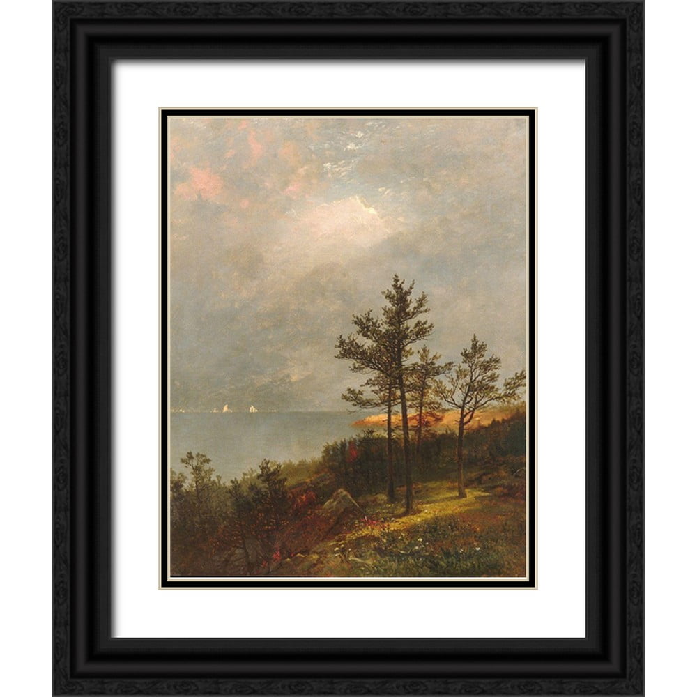 Kensett, John Frederick 15x18 Black Ornate Wood Framed with Double ...