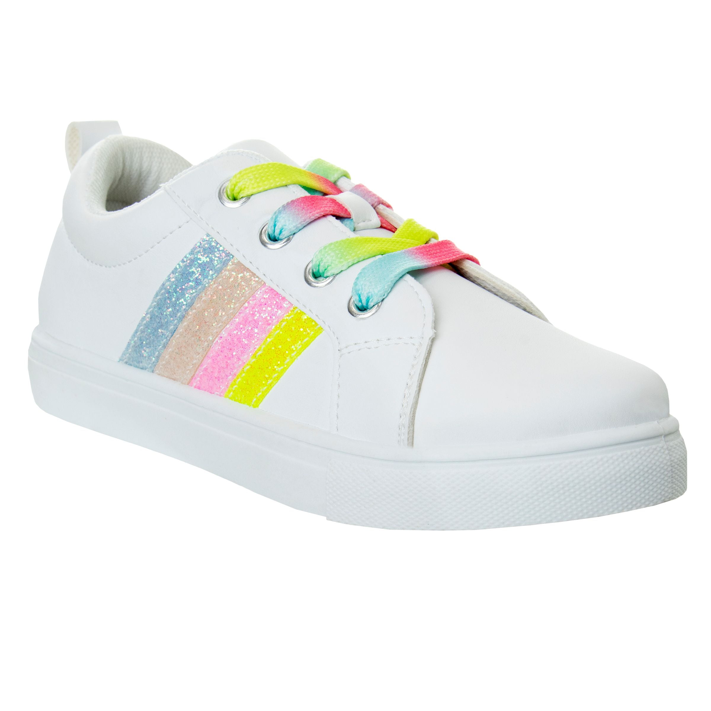 Kensie Girl Lace Up Girls Glittery Casual Sneakers. (Little Kids/Big ...