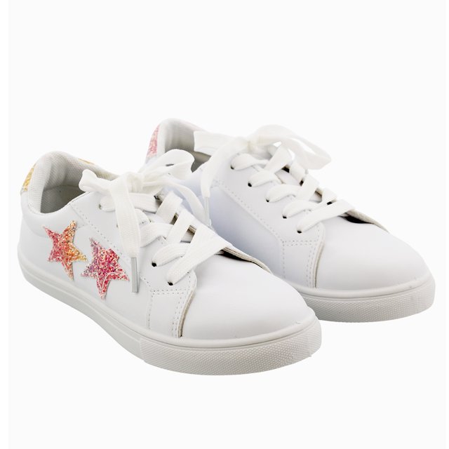 Kensie Girl Low Top Sneaker Casual Lace Up Shoes Glittery Stars ...