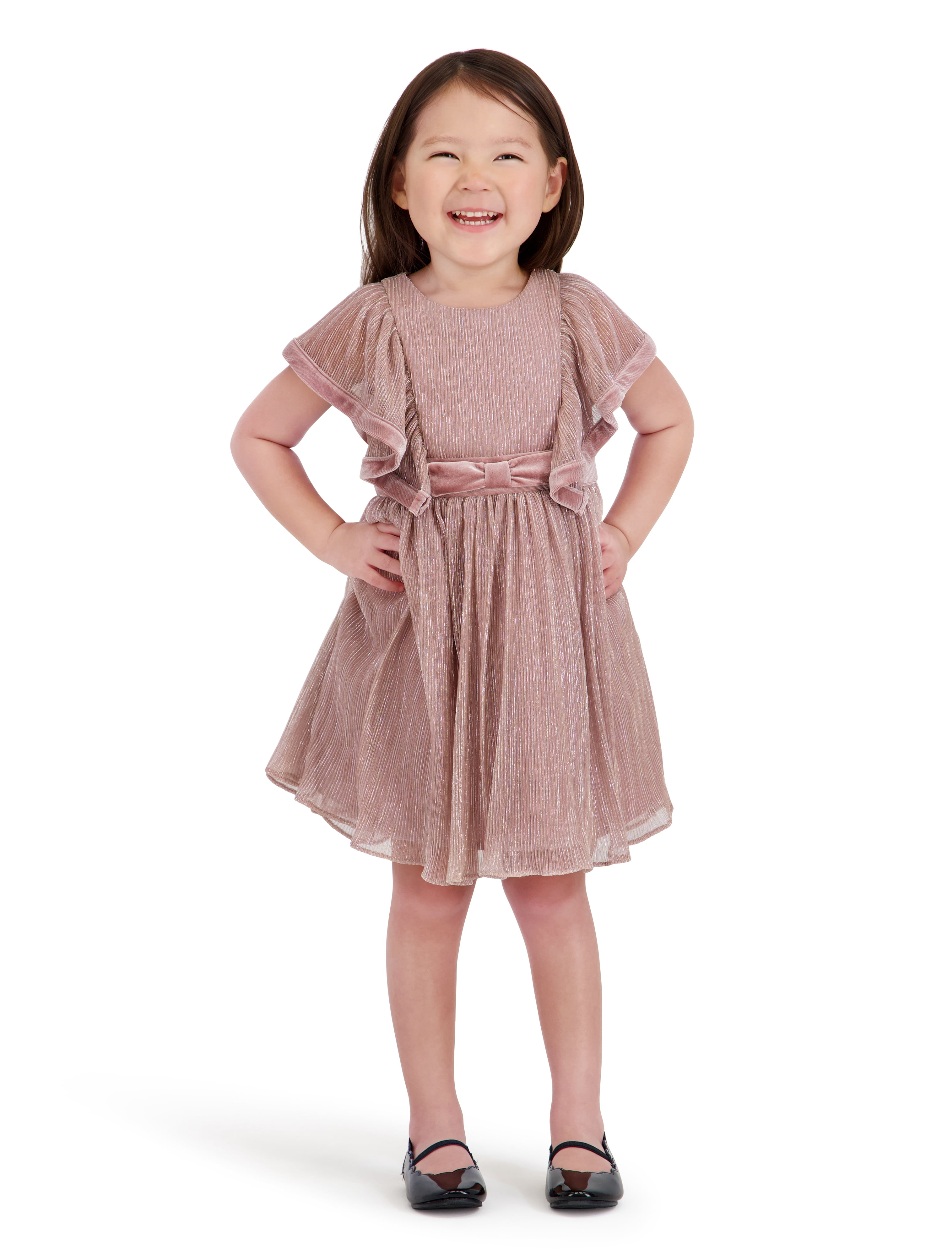 Kensie Girl Metallic Pleated Dress, Sizes 12 Months-3T - Walmart.com