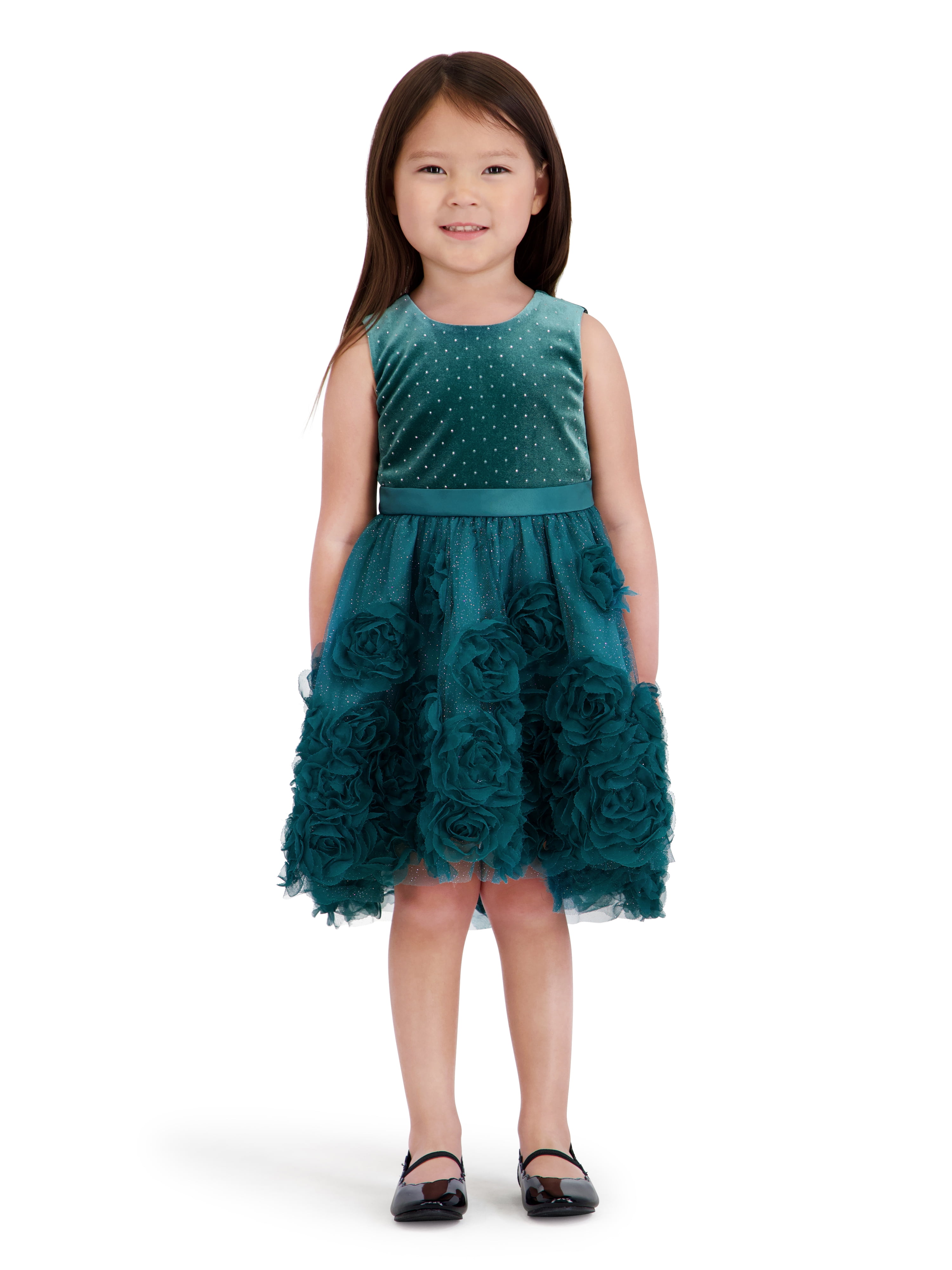 Kensie Girl Sleeveless Velvet High Low Dress, Sizes 12 Months-3T ...