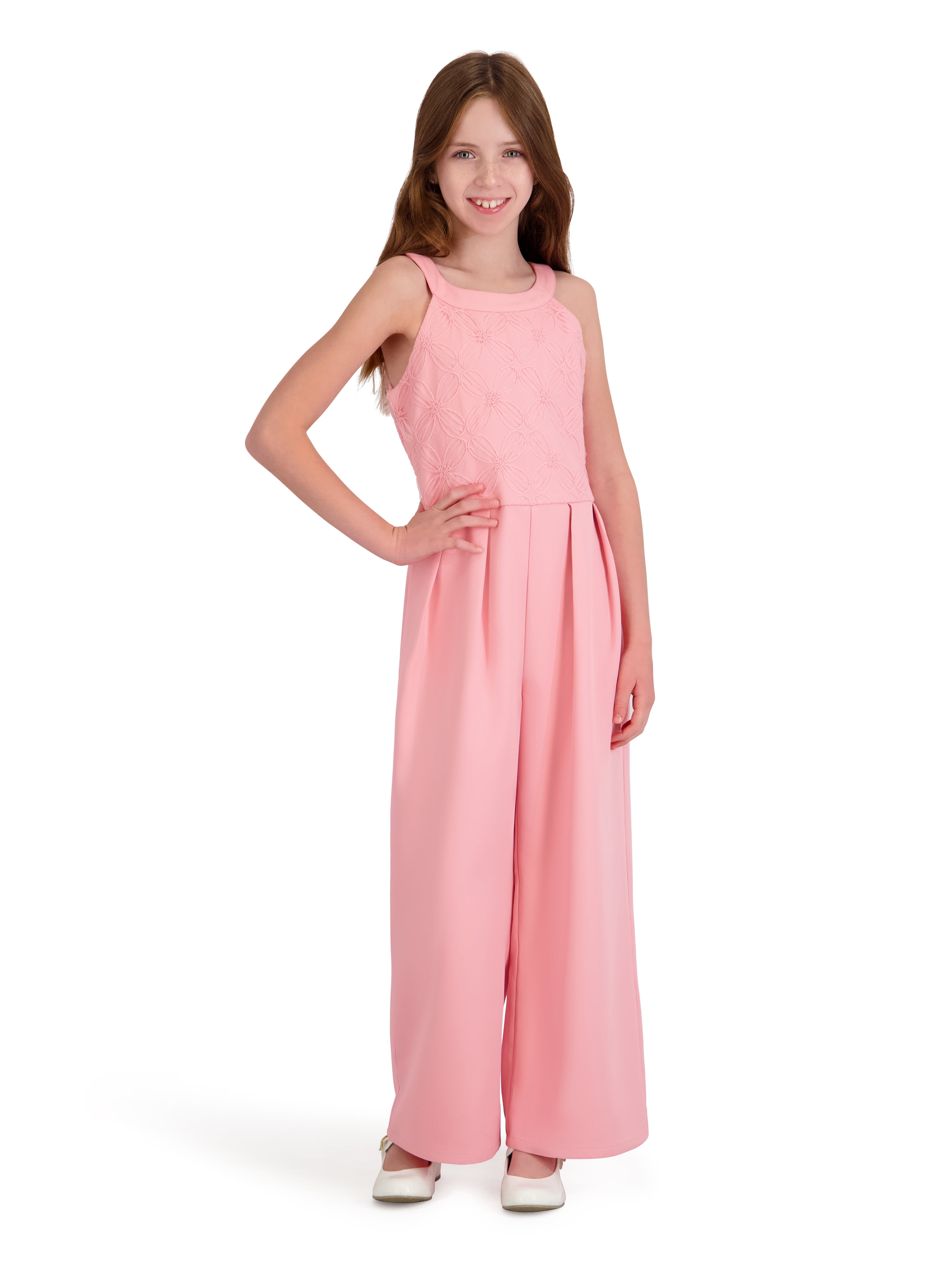 Kensie Girl Sleeveless Floral Soutache Jumpsuit, Sizes 4-16 - Walmart.com