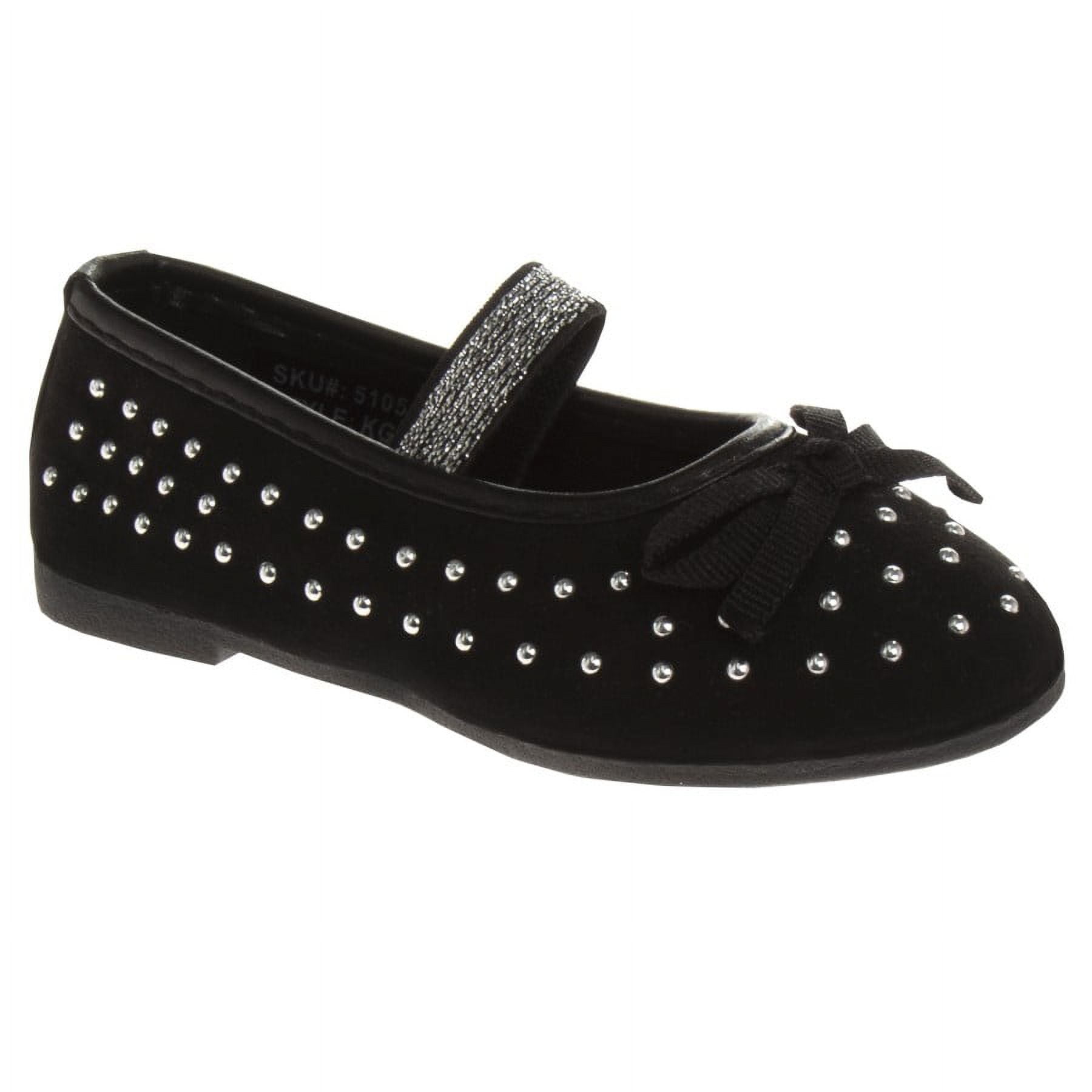 Kensie Girl Toddler Ballerina Flats - Bead Black, 8 - Walmart.com