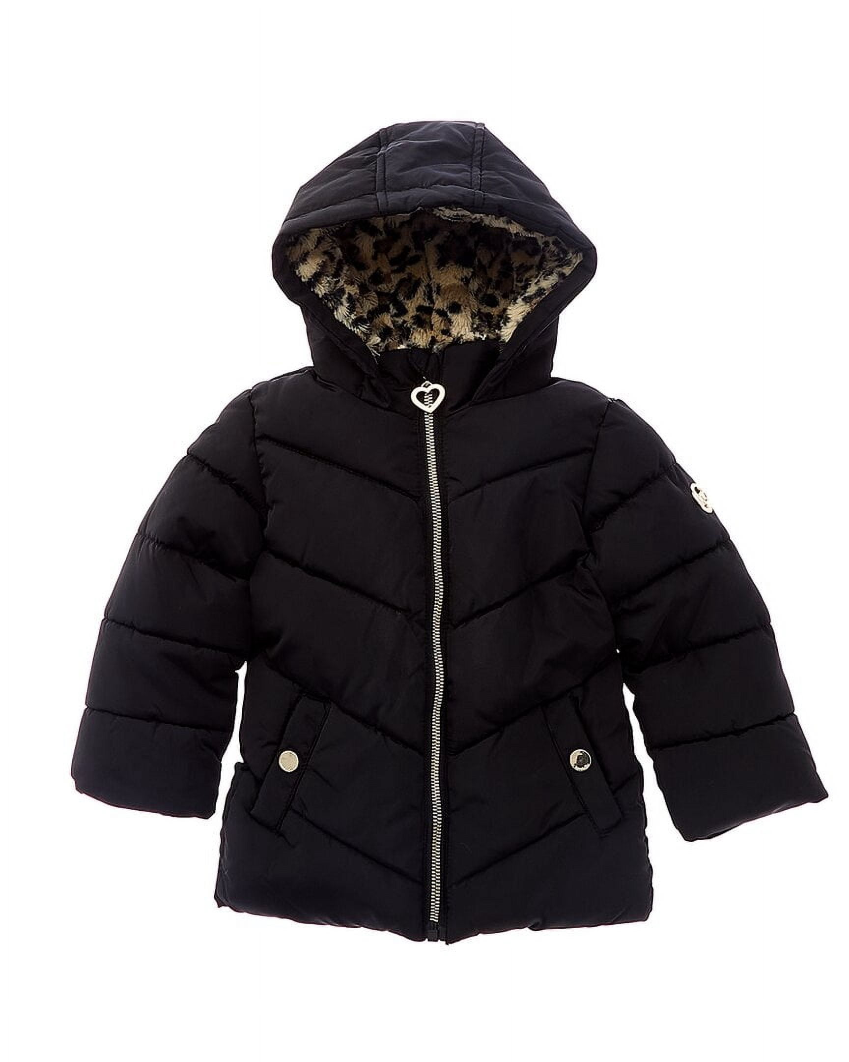 Kensie Girl girls Back Heart Quilted Puffer Jacket, 6X, Black - Walmart.com