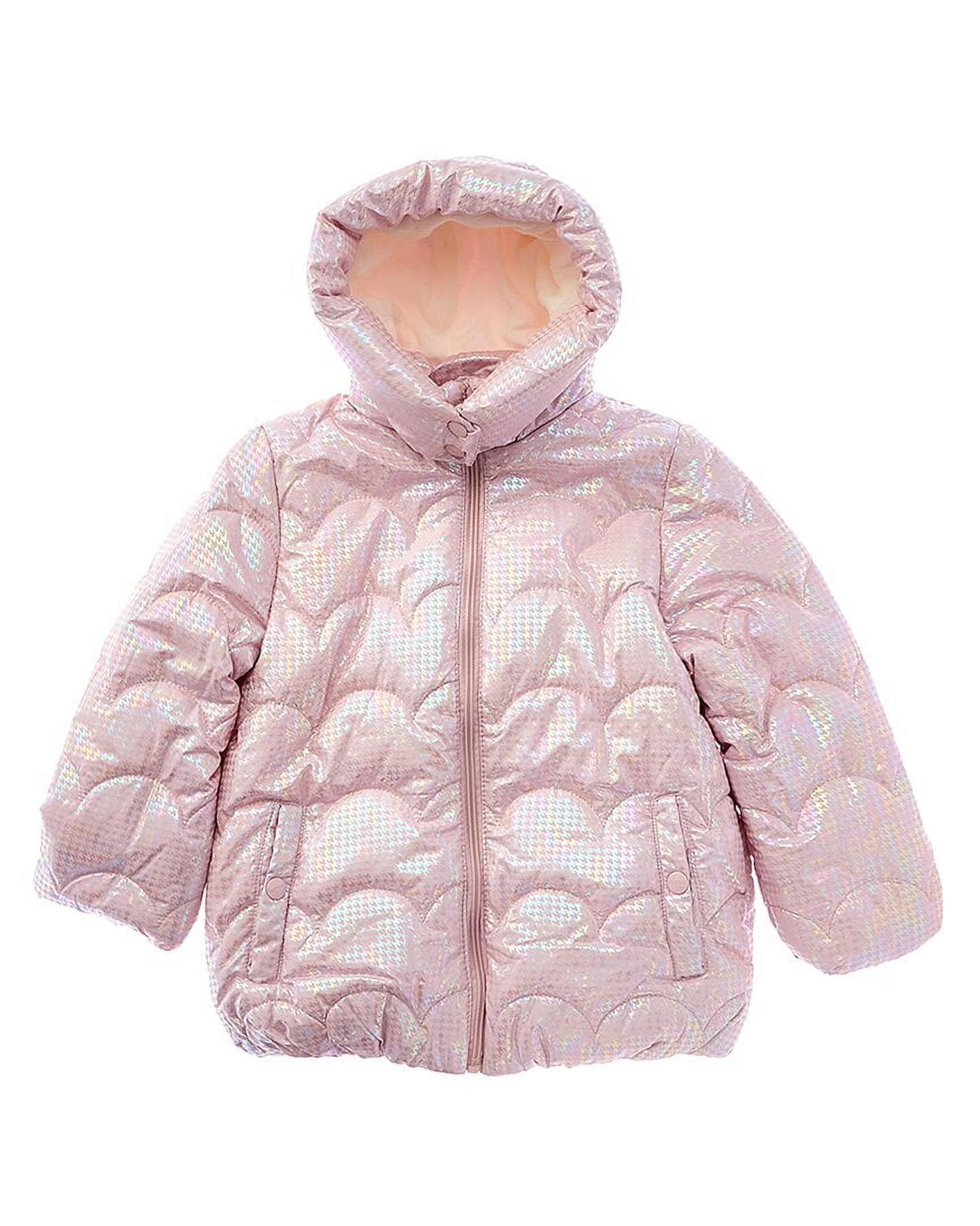 Kensie Girl girls Iridescent Foil Print Quilted Puffer Jacket, 5/6 ...