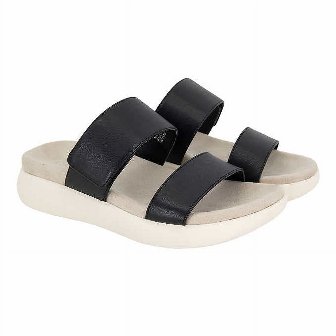 Kensie Ladies' Size 7 Double Band Sandal, Black - Walmart.com