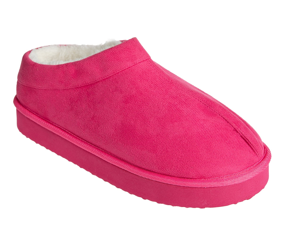Kensie Platform Slippers for Women - Fuzzy House Shoes, Microsuede ...
