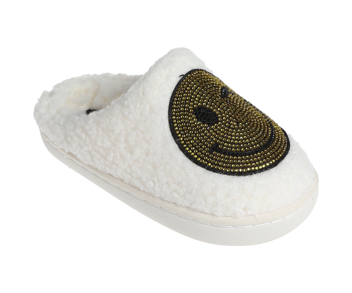 Kensie Slippers for Kids Smiley Face Slippers for Girls - Fuzzy Cute ...