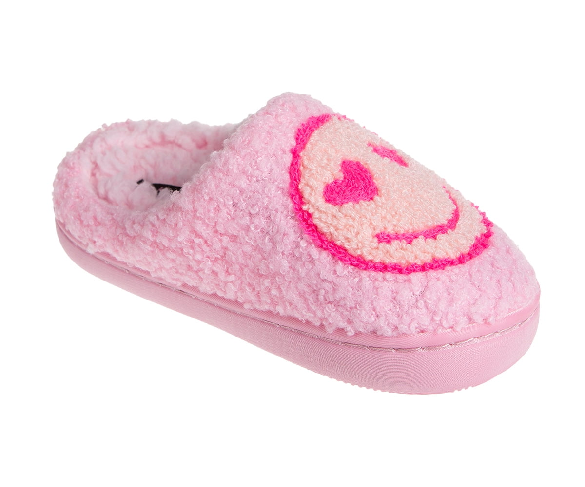 Kensie Slippers for Kids Smiley Face Slippers for Girls - Fuzzy Cute ...