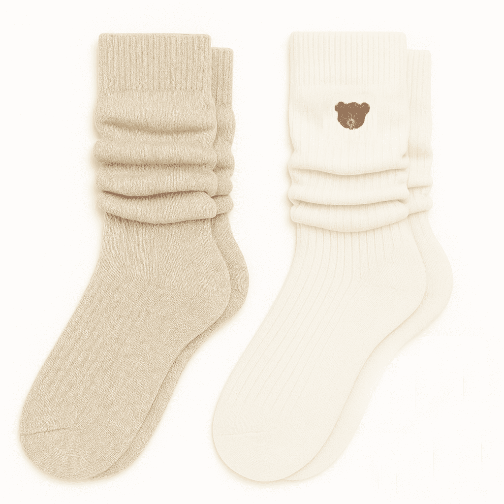 Kensie Girls Super Soft Slouchy Kids Socks (2-Pack) – Oat Bear ...