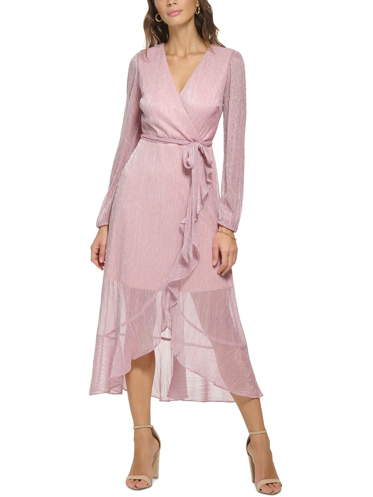 Kensie Womens Metallic Surplice Midi Dress - Walmart.com