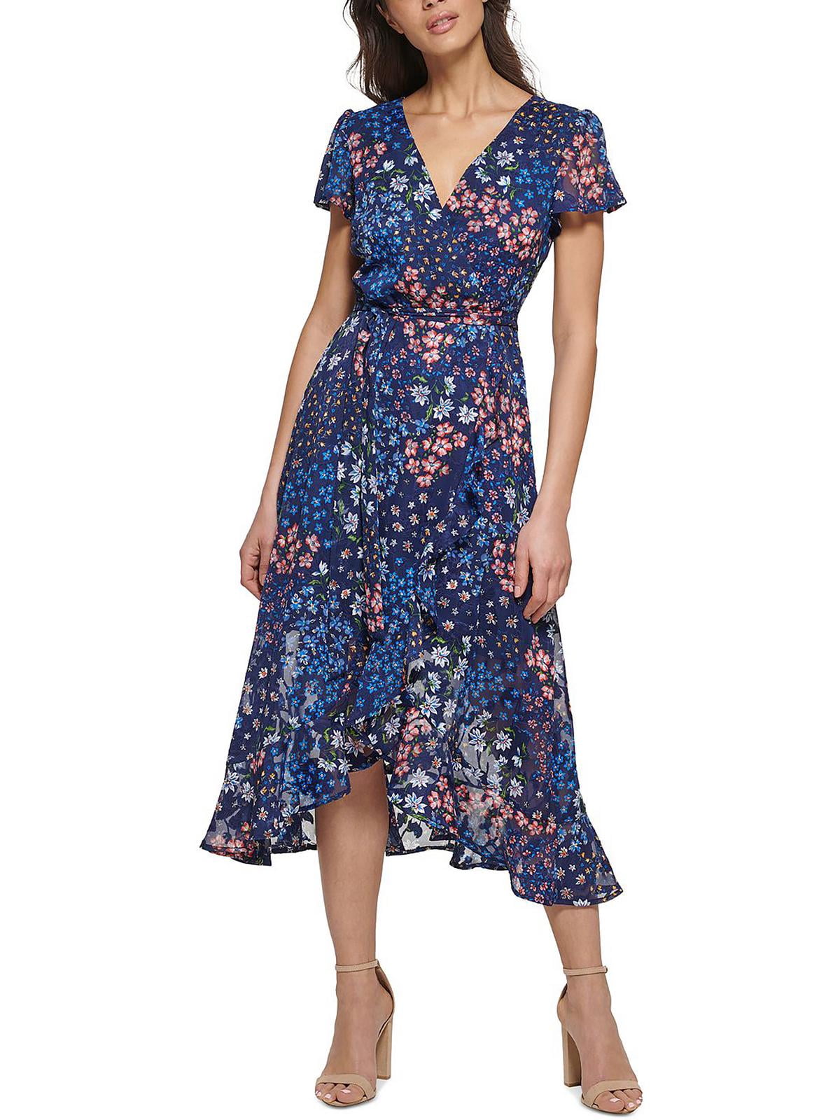 Kensie Womens Ruffled Hi-Low Midi Dress - Walmart.com