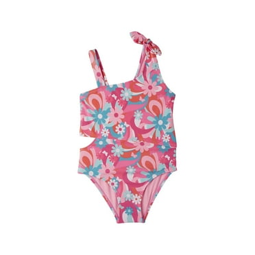 Wonder Nation Pull-On One-Piece Swimsuit (Girl's), Sizes 6-6X - Walmart.com