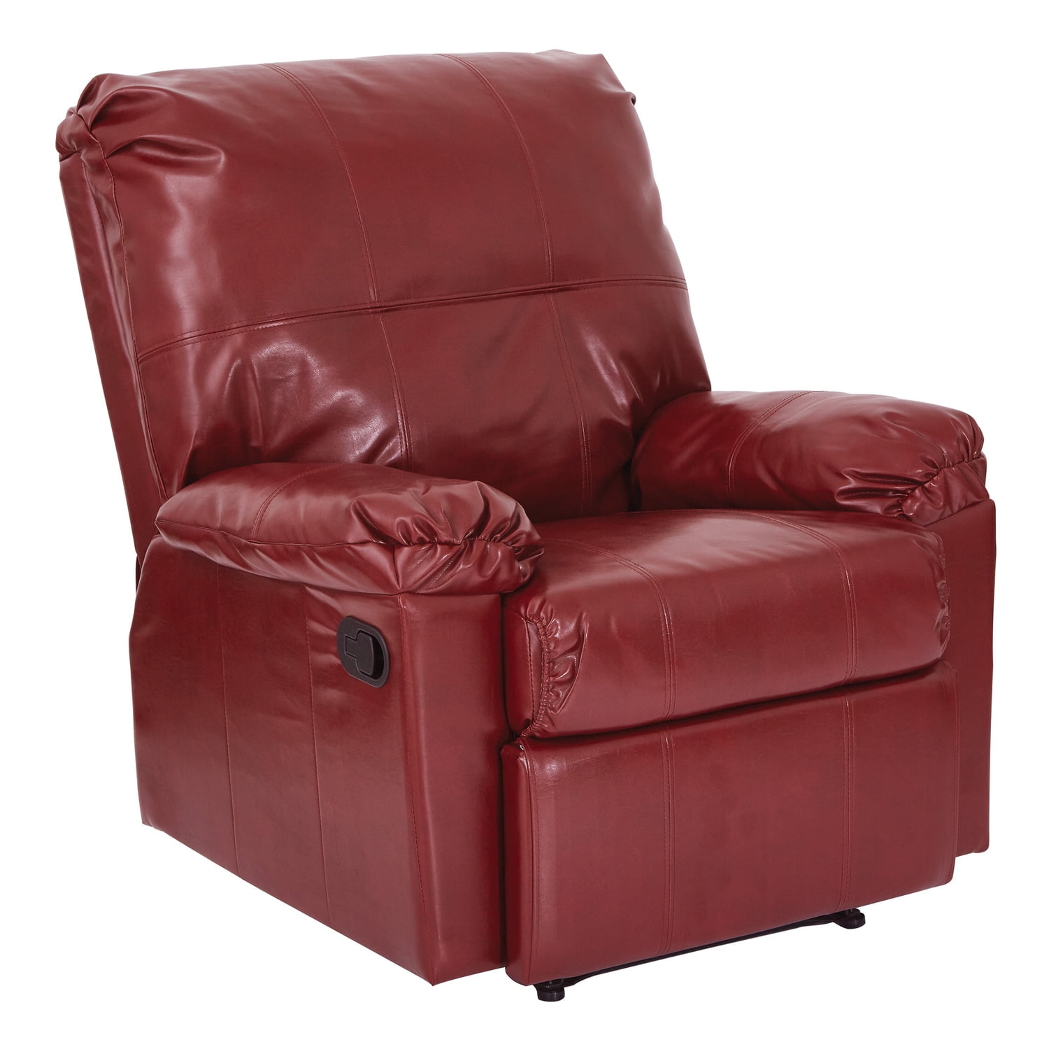 Kensington Faux Leather Recliner, Merlot - Walmart.com