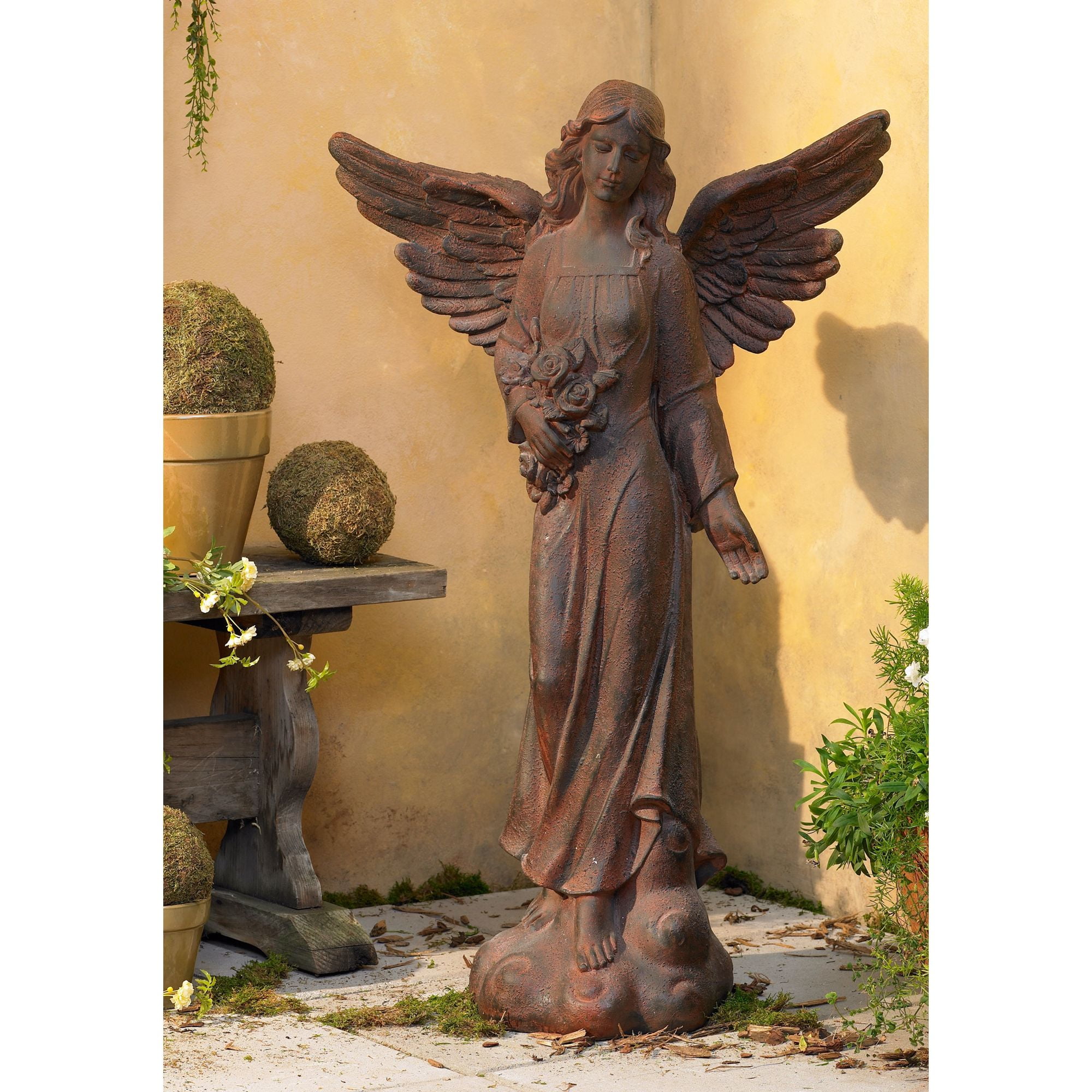Kensington Hill Large English Tudor Angel Garden Statue Sculpture ...