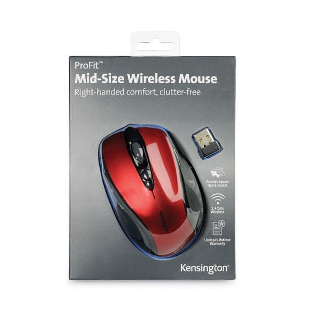 Kensington Pro Fit Mid-Size Wireless Mouse, 2.4 Ghz Frequency/30 Ft ...