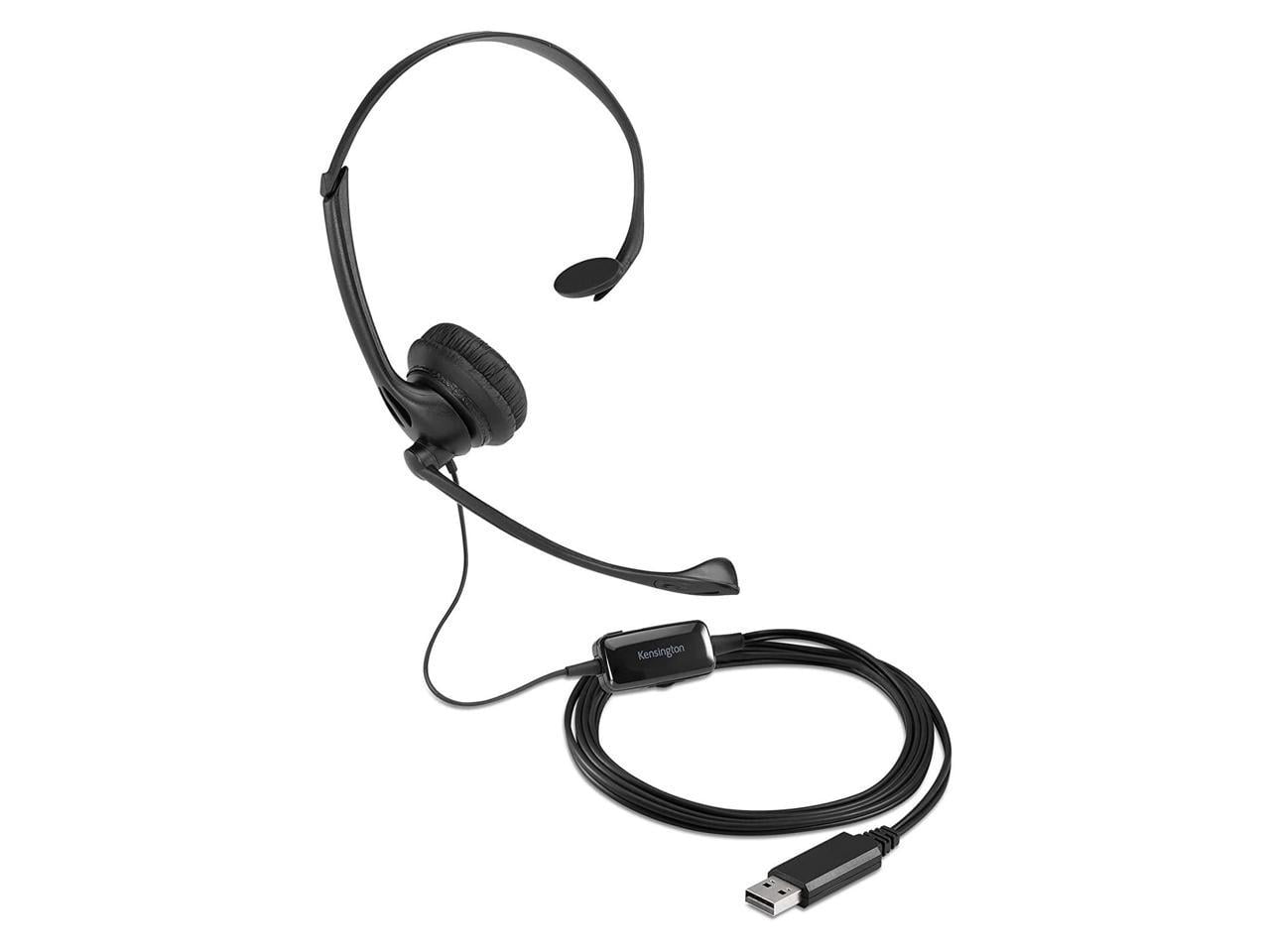 Kensington USB Mono Headset with Mic and Volume Control - USB Type A ...