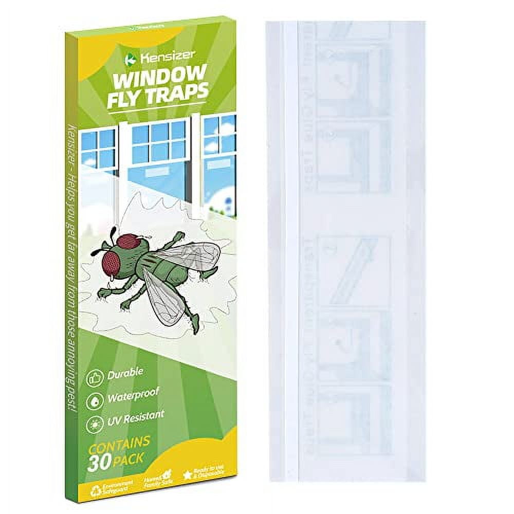 Kensizer 30-Pack Window Fly Traps for Indoors, Fly Paper Sticky Strips ...