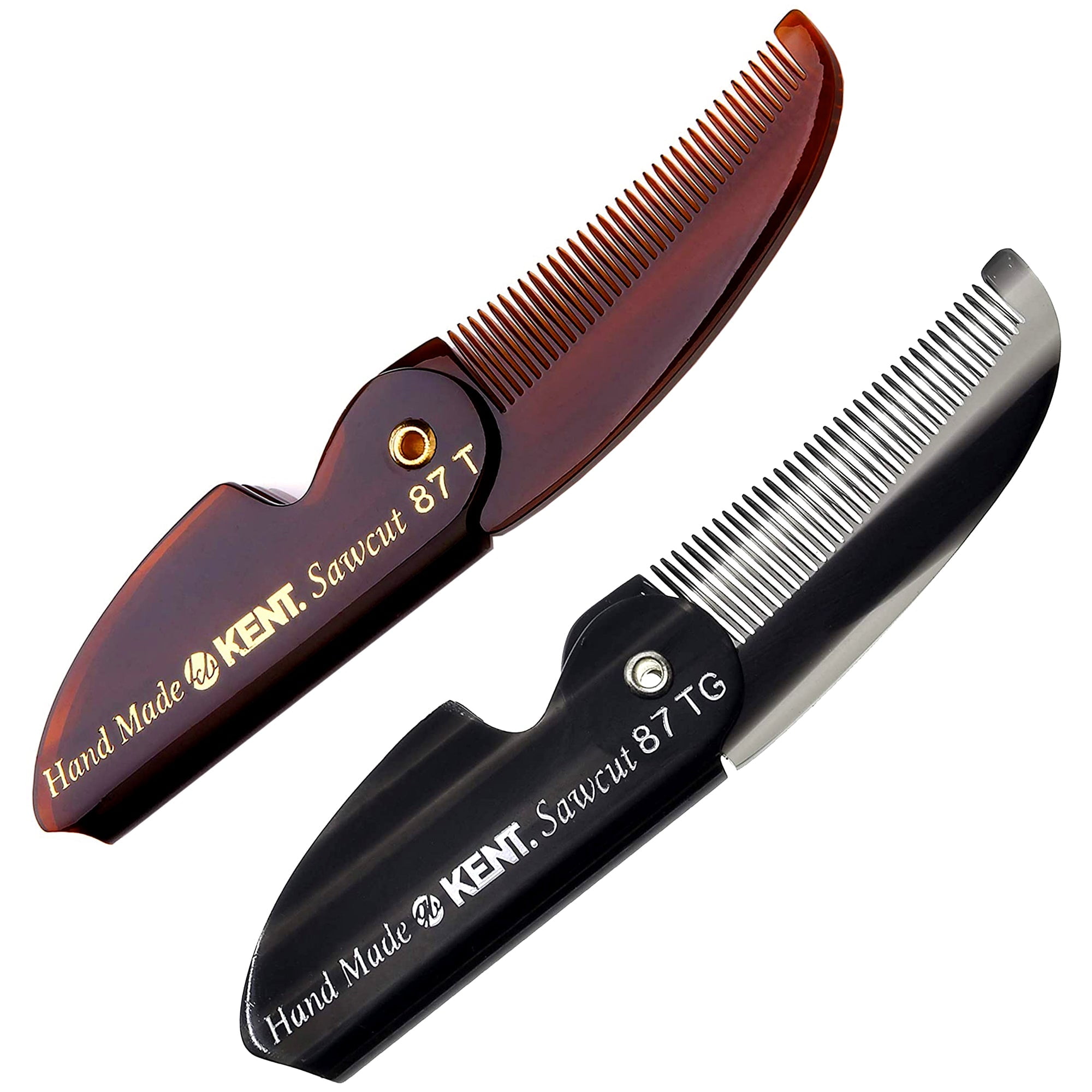 Kent 2.4" Handmade Fine Tooth Folding Beard and Mustache Pocket Comb ...