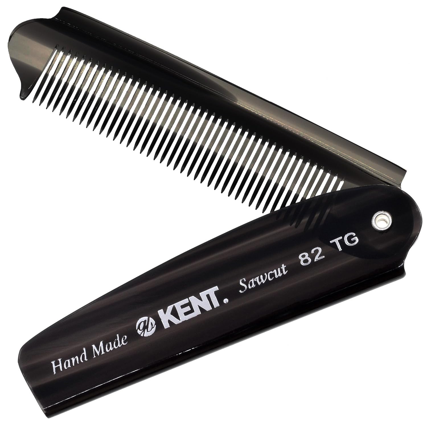 Kent 82T Black Graphite OKA4 Folding Pocket Comb for Men, Fine Tooth ...
