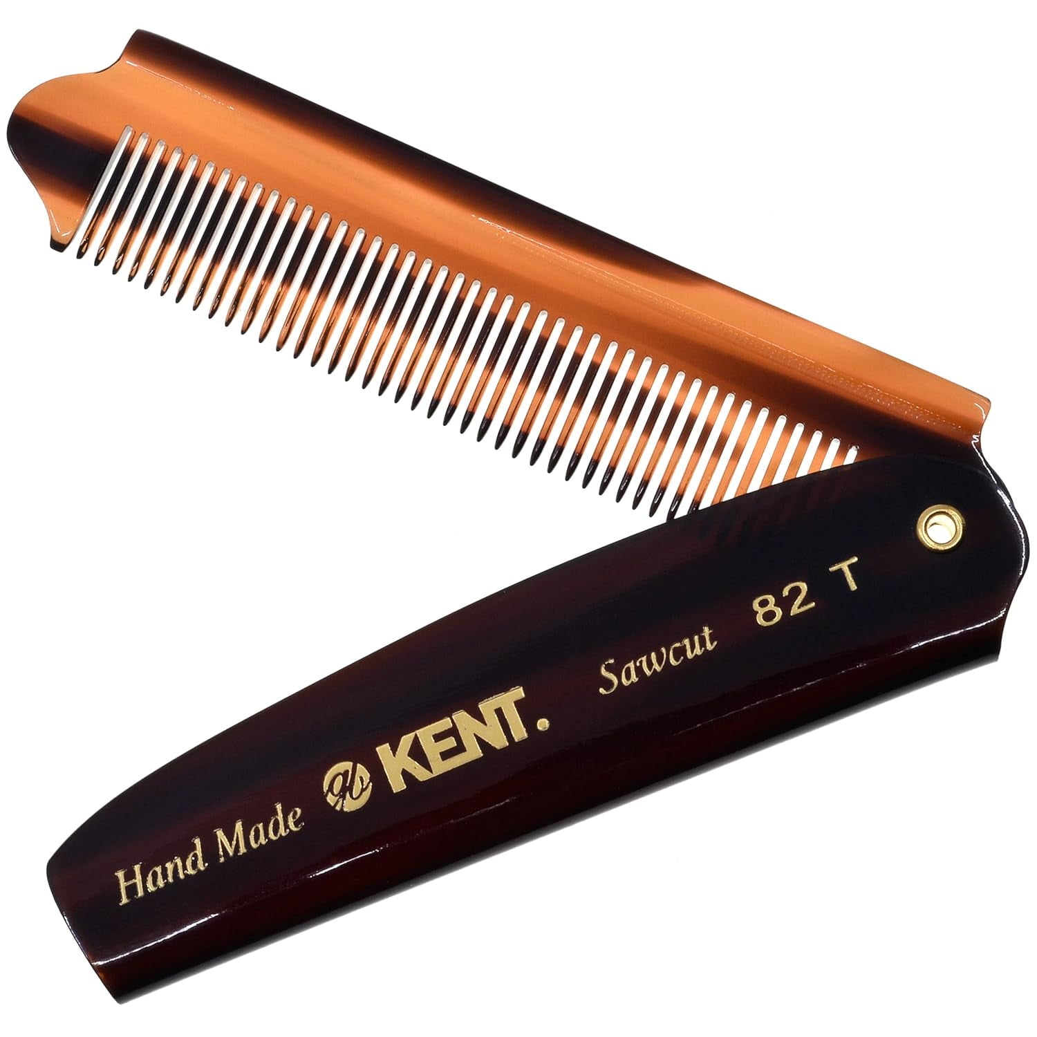 Kent 82T Handmade Folding Pocket Comb for Men, Fine Tooth Hair Comb ...