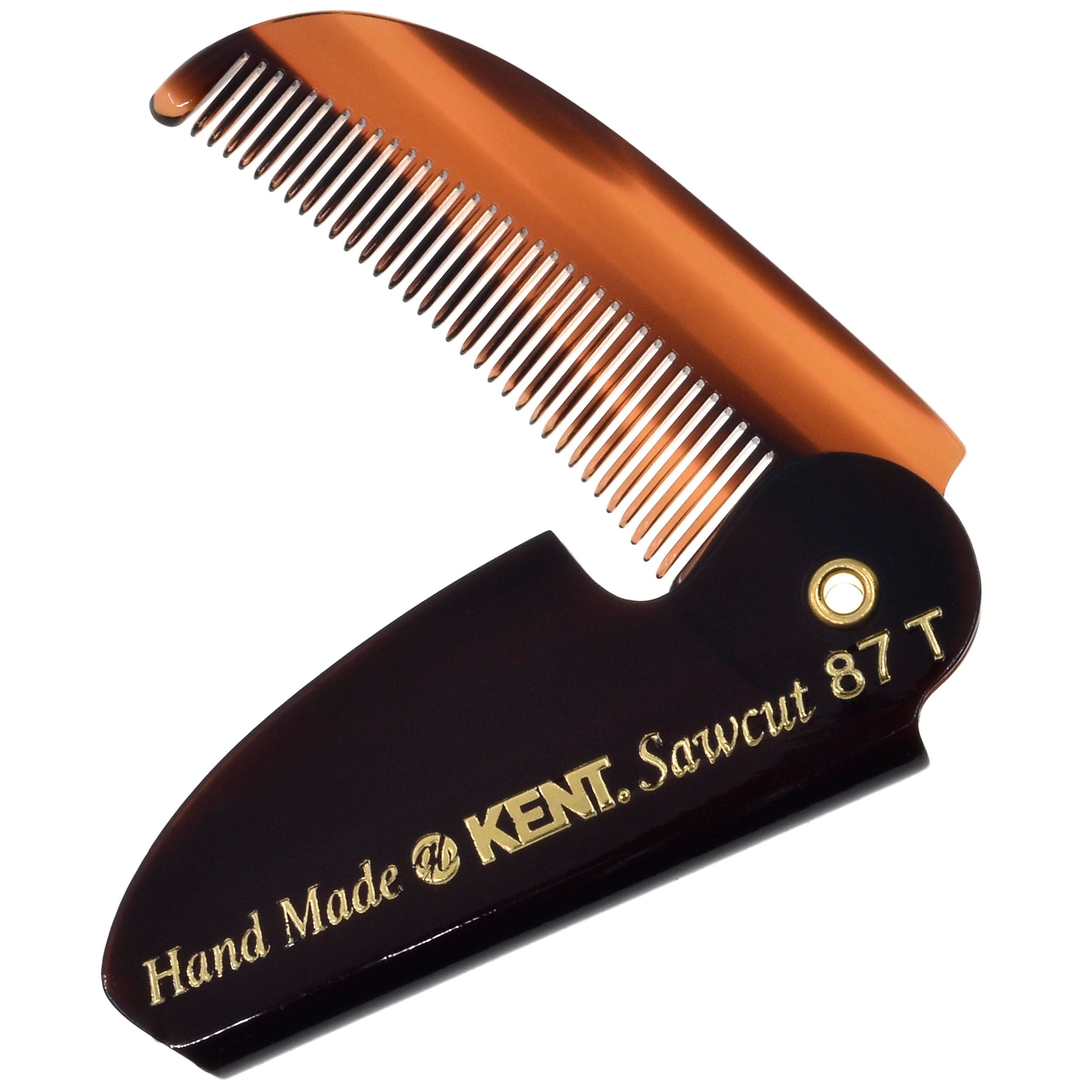 Kent 87T Handmade Folding Pocket Comb for Men, Fine Tooth Hair Comb ...