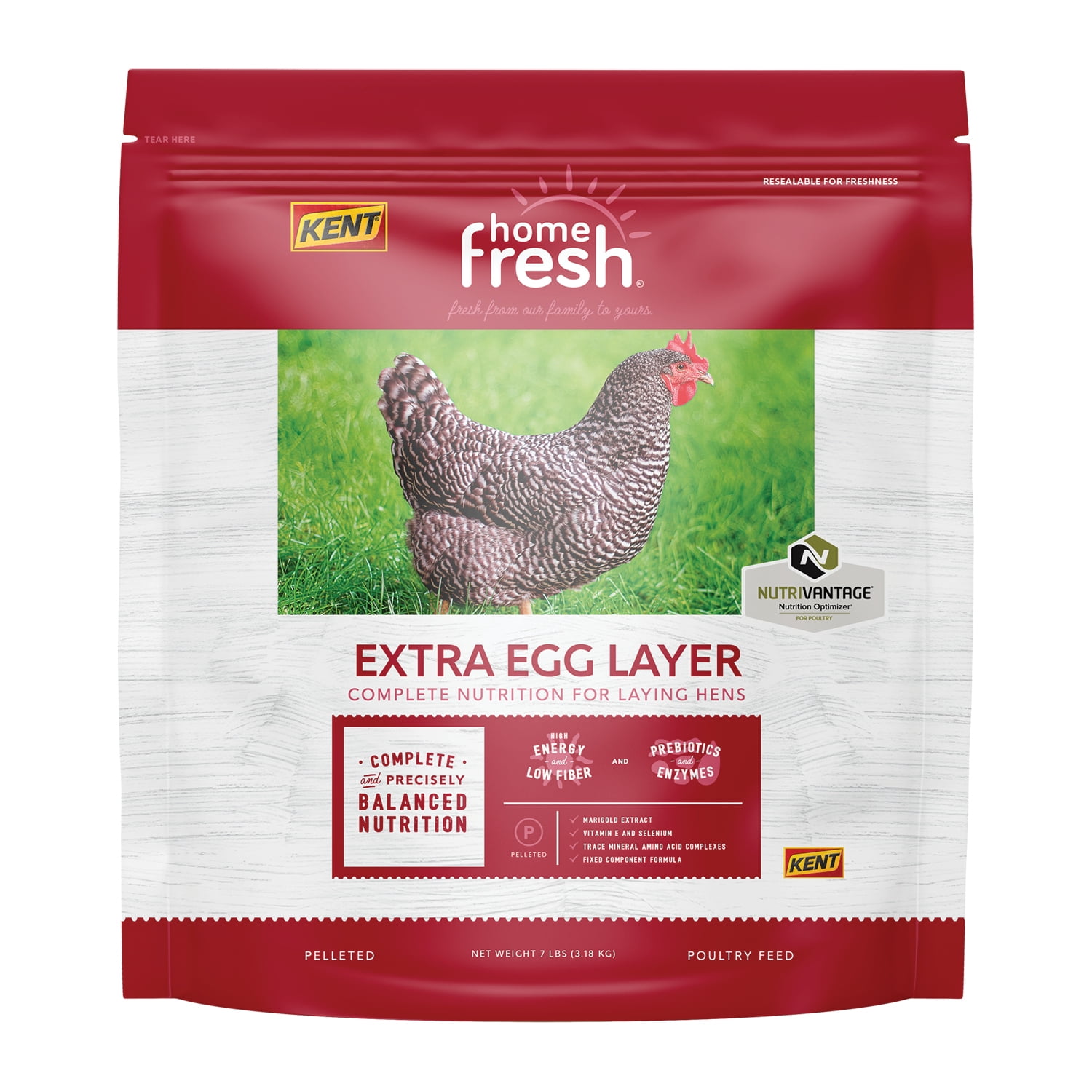 Kent Home Fresh Poultry Extra Egg Layer Chicken Pellet 7lb - Walmart.com