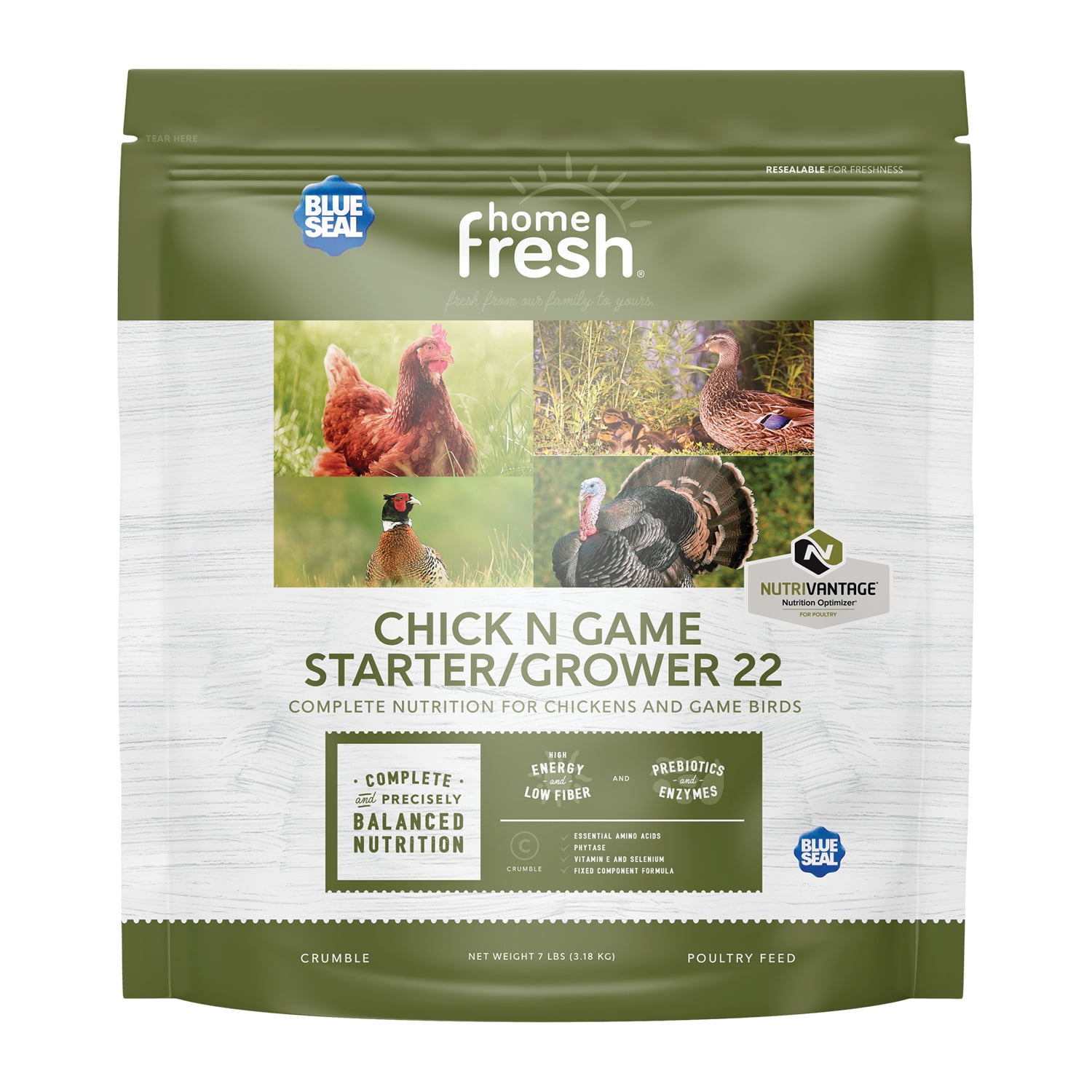 Kent Multi-Flock Chicken N Game Starter Grower 22 Poultry Crumble 7lb ...